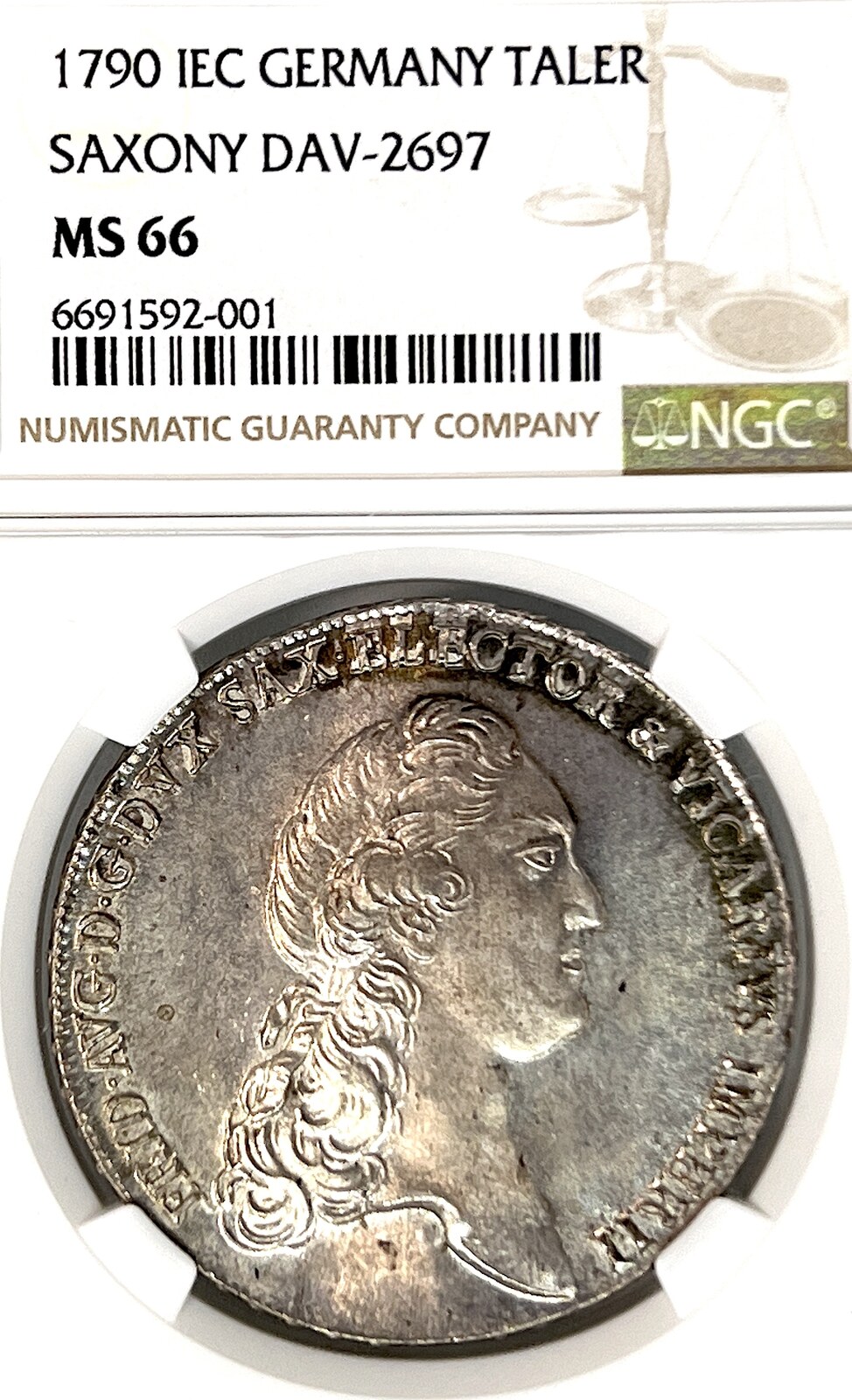 GERMANY German States Saxony 1790 IEC Vicariat Taler Coin Thaler NGC MS ...