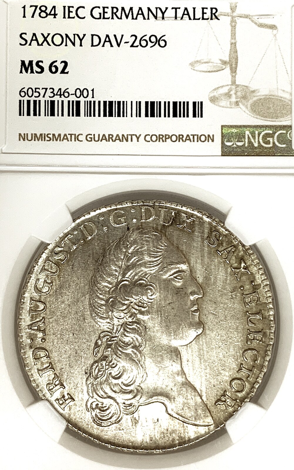 GERMANY 1784 IEC German States Saxony 1784IEC Mining Taler Coin Thaler ...