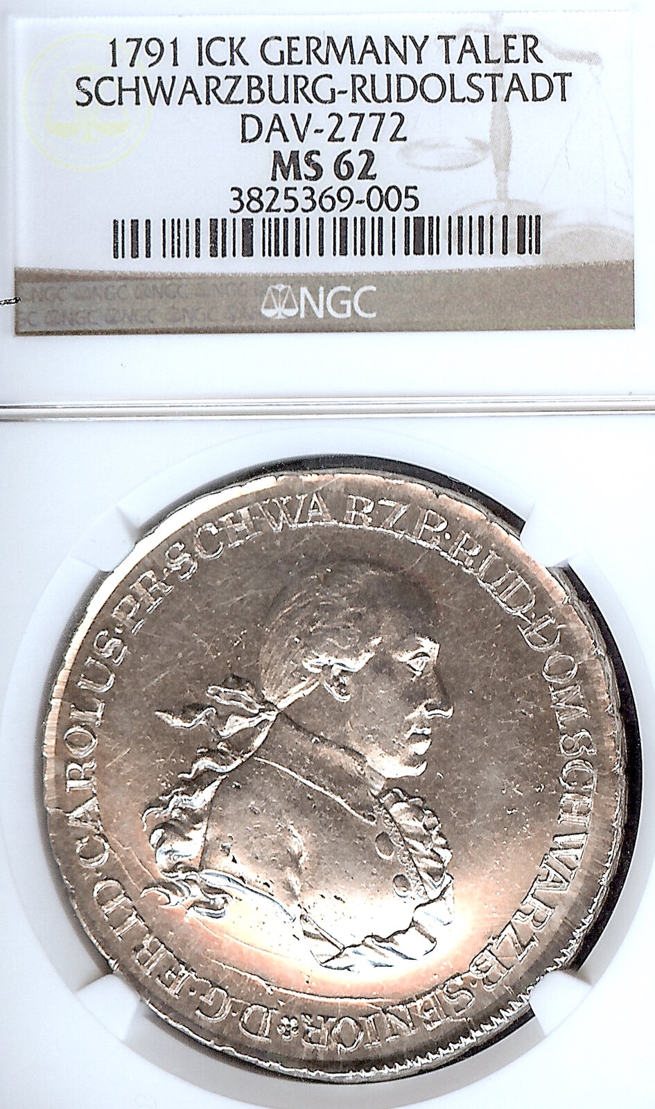 GERMANY 1791 ICK German States Schwarzburg-Rudolstadt 1791 Taler Coin ...