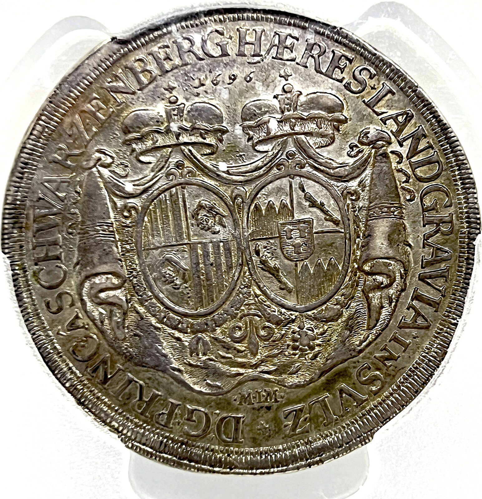 German States SCHWARZENBERG 1696 Taler Coin Thaler PCGS MS 62 VZ/STG ...