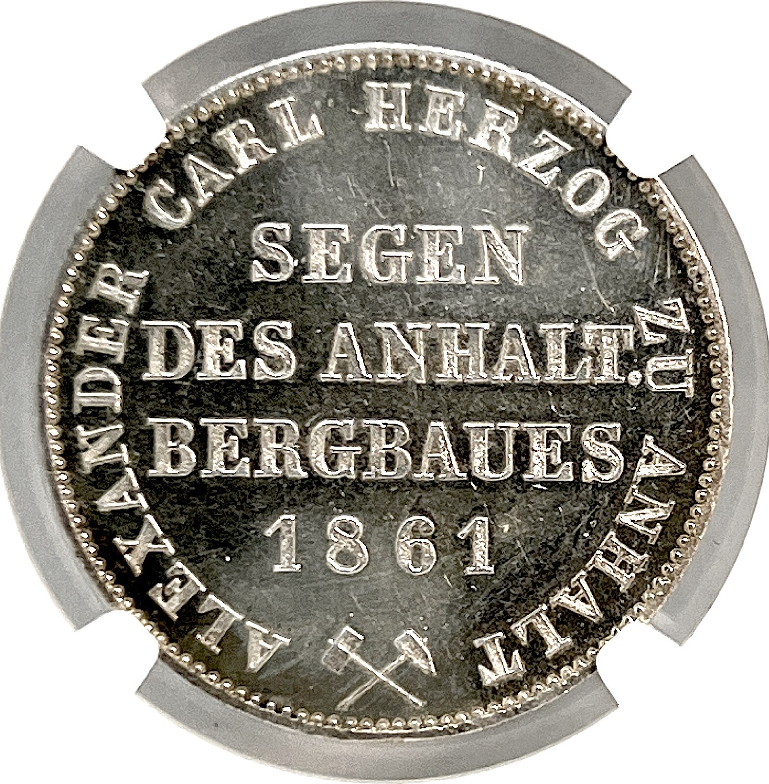 1861A Germany Anhalt-Bernburg 1861 Taler Coin Thaler NGC MS 62 VZ/STG ...