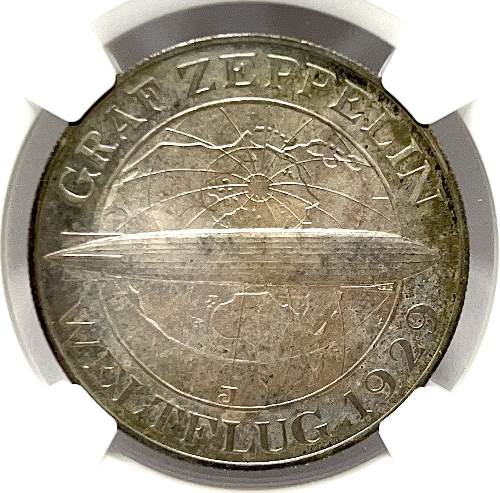 Germany Weimar Republic 1930J 5 Mark ZEPPELIN NGC PF 65 PP PROOF RARE ...