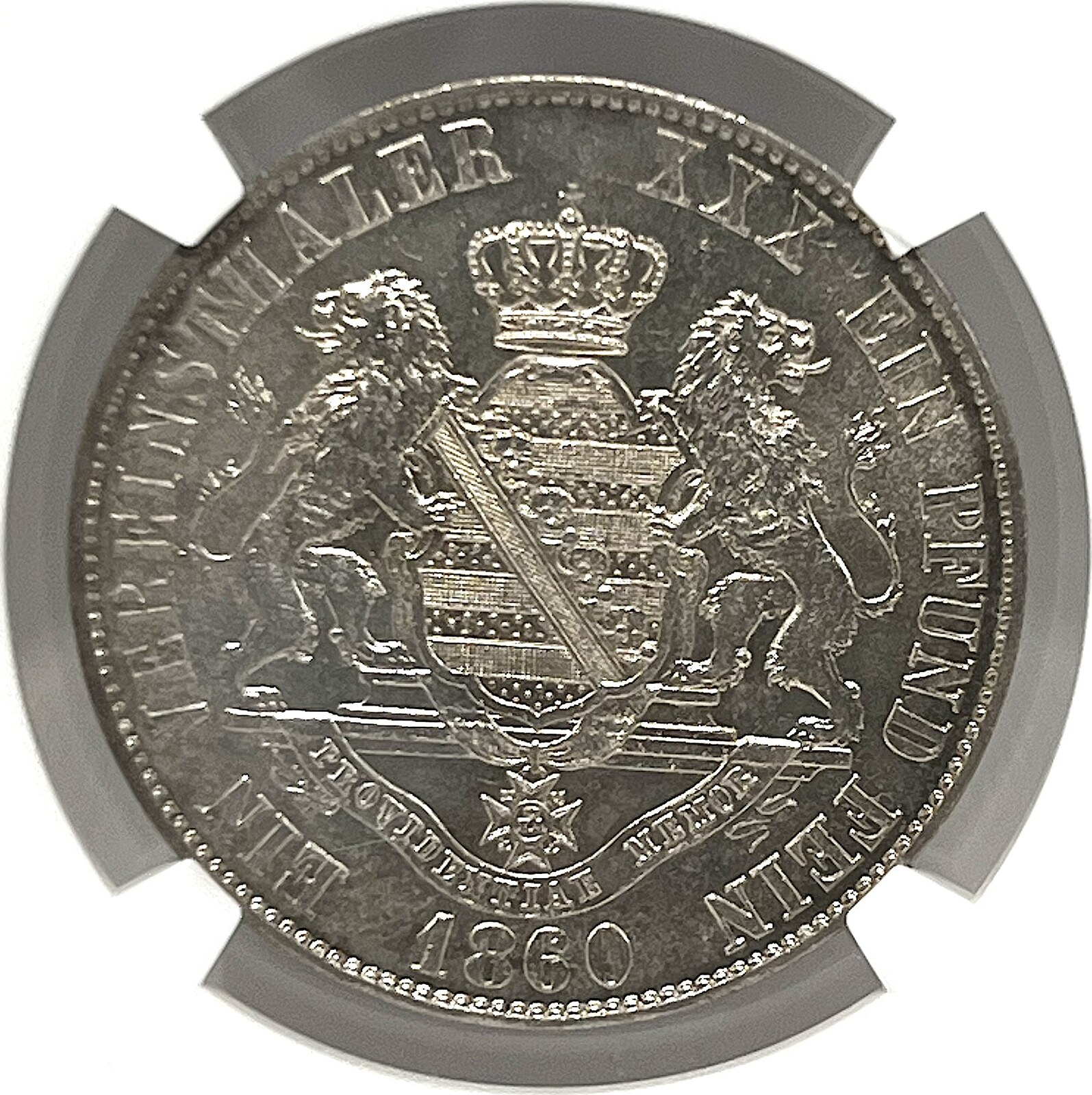 GERMANY German States Saxony 1860 B Taler Coin Thaler NGC MS 64 VZ/STG ...