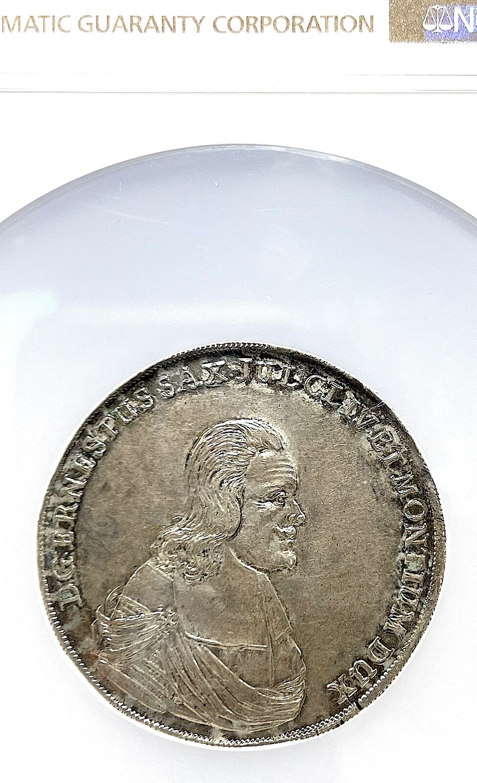 GERMANY German States Saxe-New-Gotha 1675 DEATH Taler Coin NGC MS 62 VZ ...