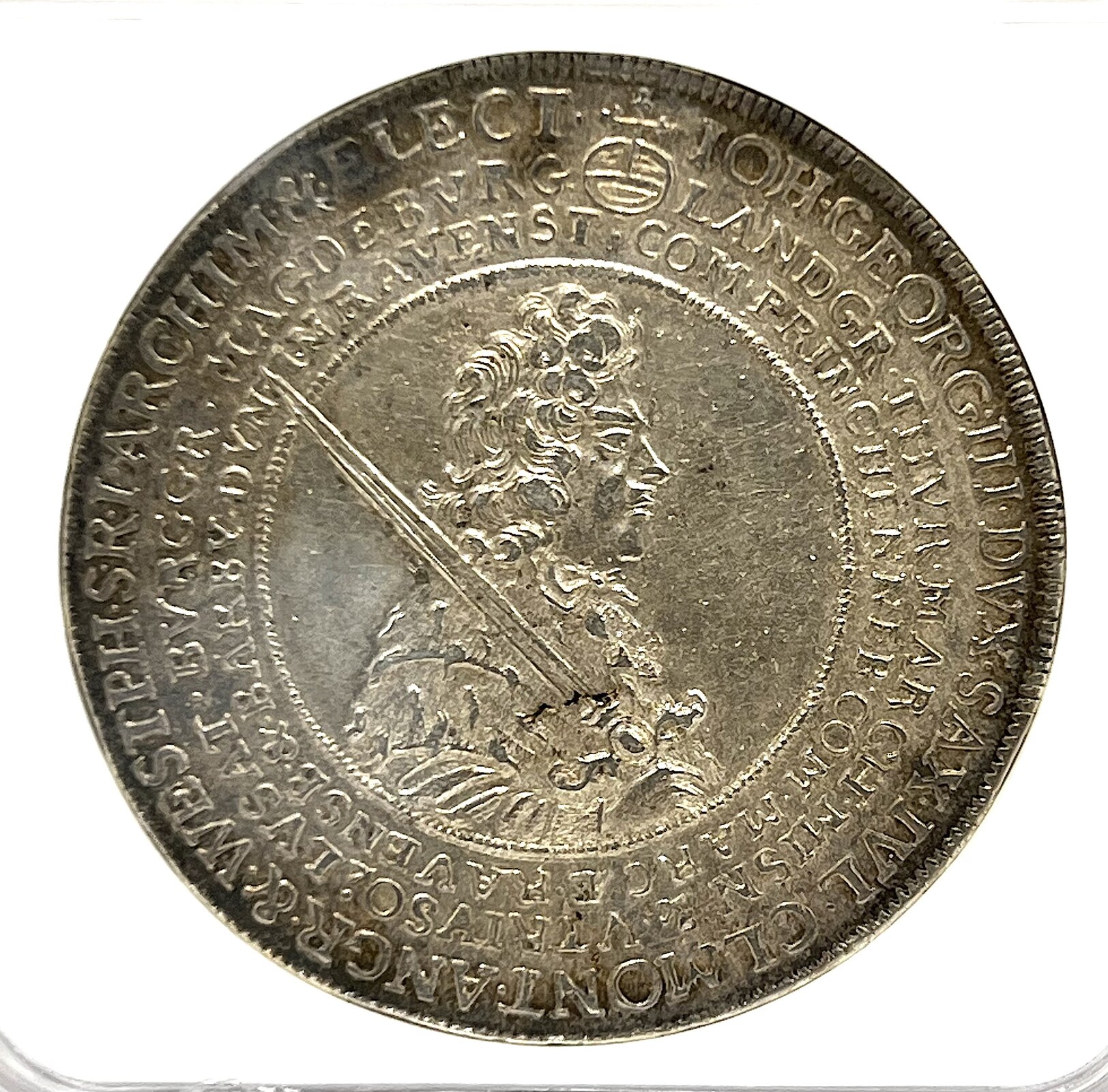 GERMANY 1691 IK German States Saxony 1691 Taler Coin NGC AU 55 Death ...