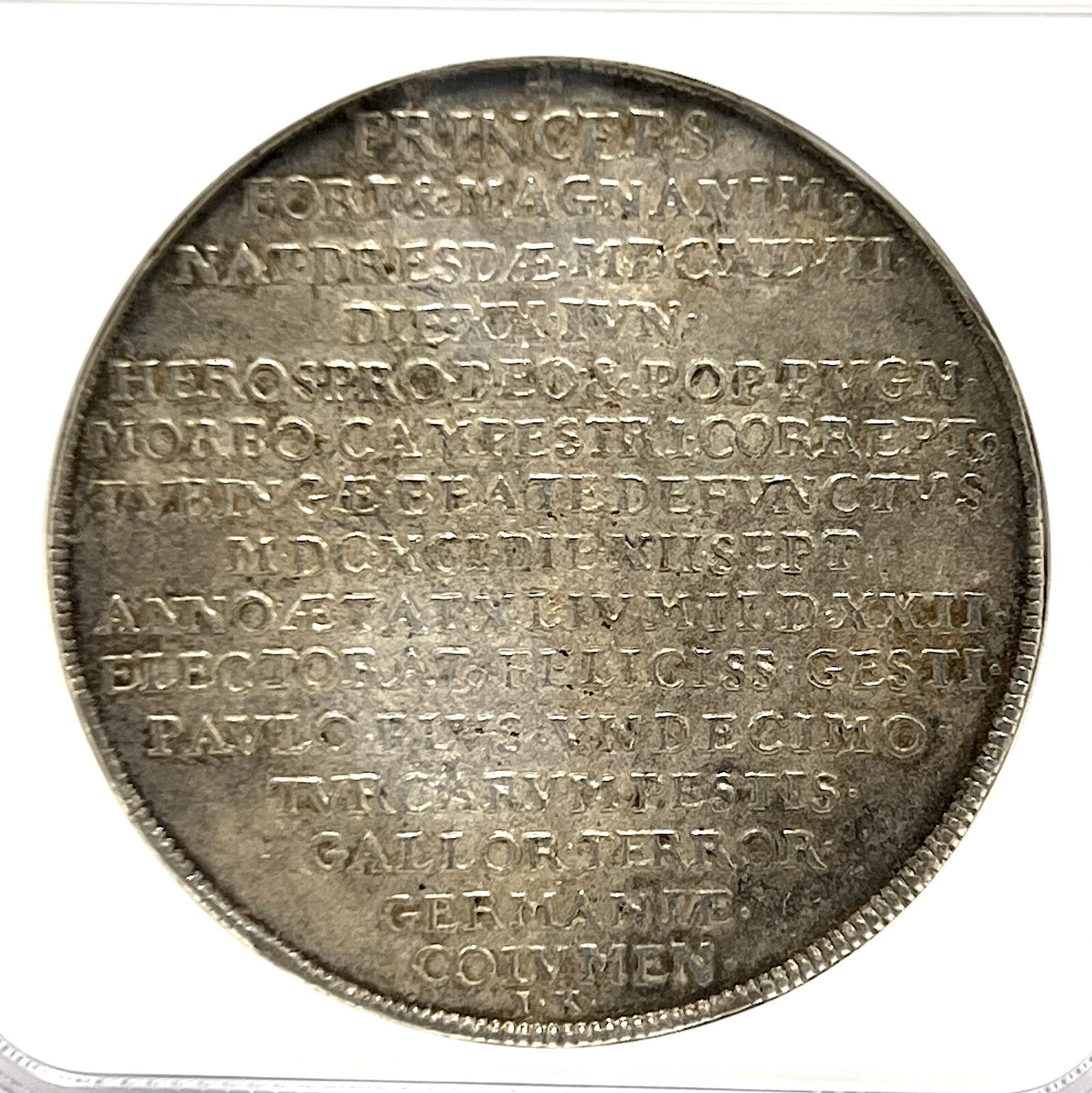 GERMANY 1691 IK German States Saxony 1691 Taler Coin NGC AU 55 Death ...