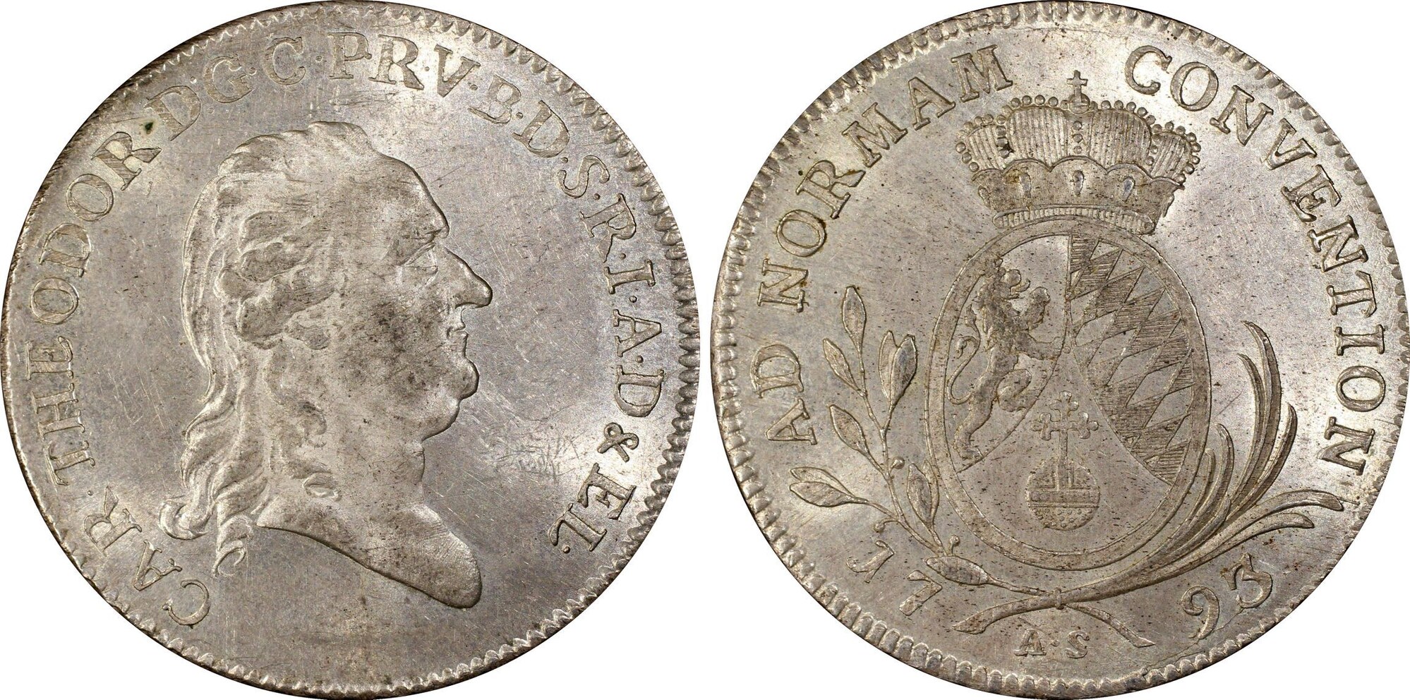 German States Bavaria 1793 Taler Coin Thaler PCGS MS 62 VZ/F.STG UNC ...