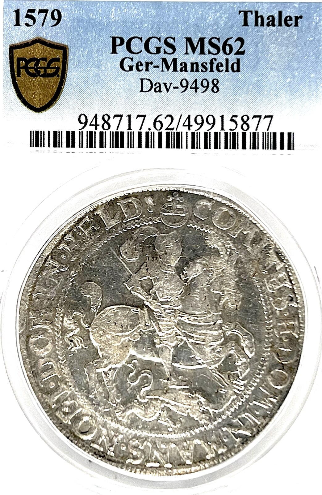 Ger-Mansfeld German States Mansfeld 1579 Taler Coin Thaler PCGS MS 62 ...