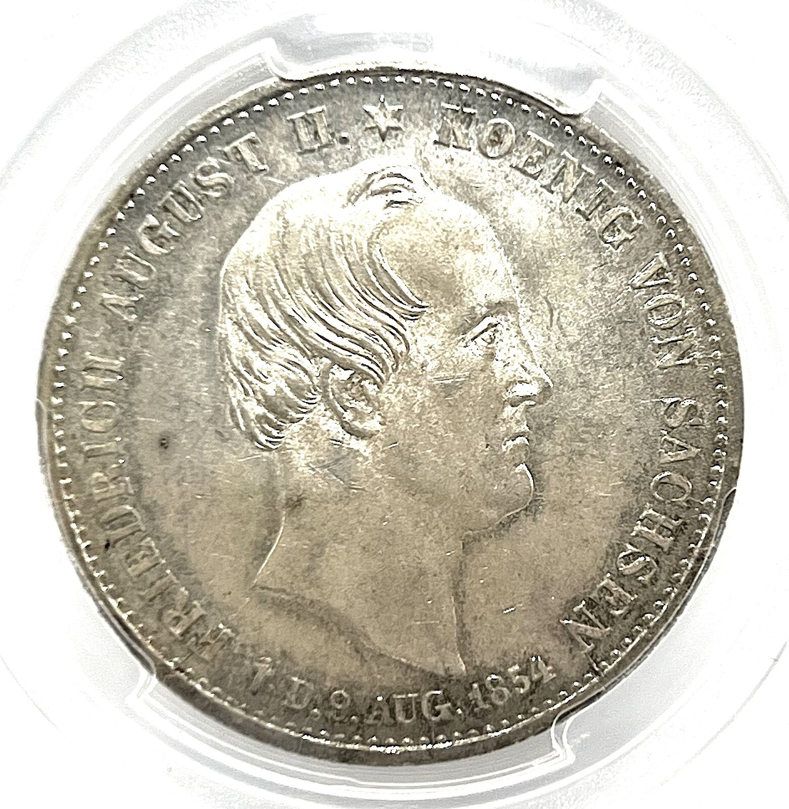 German States Saxony 1854 Mining Taler Coin PCGS MS64 DEATH Thaler F ...