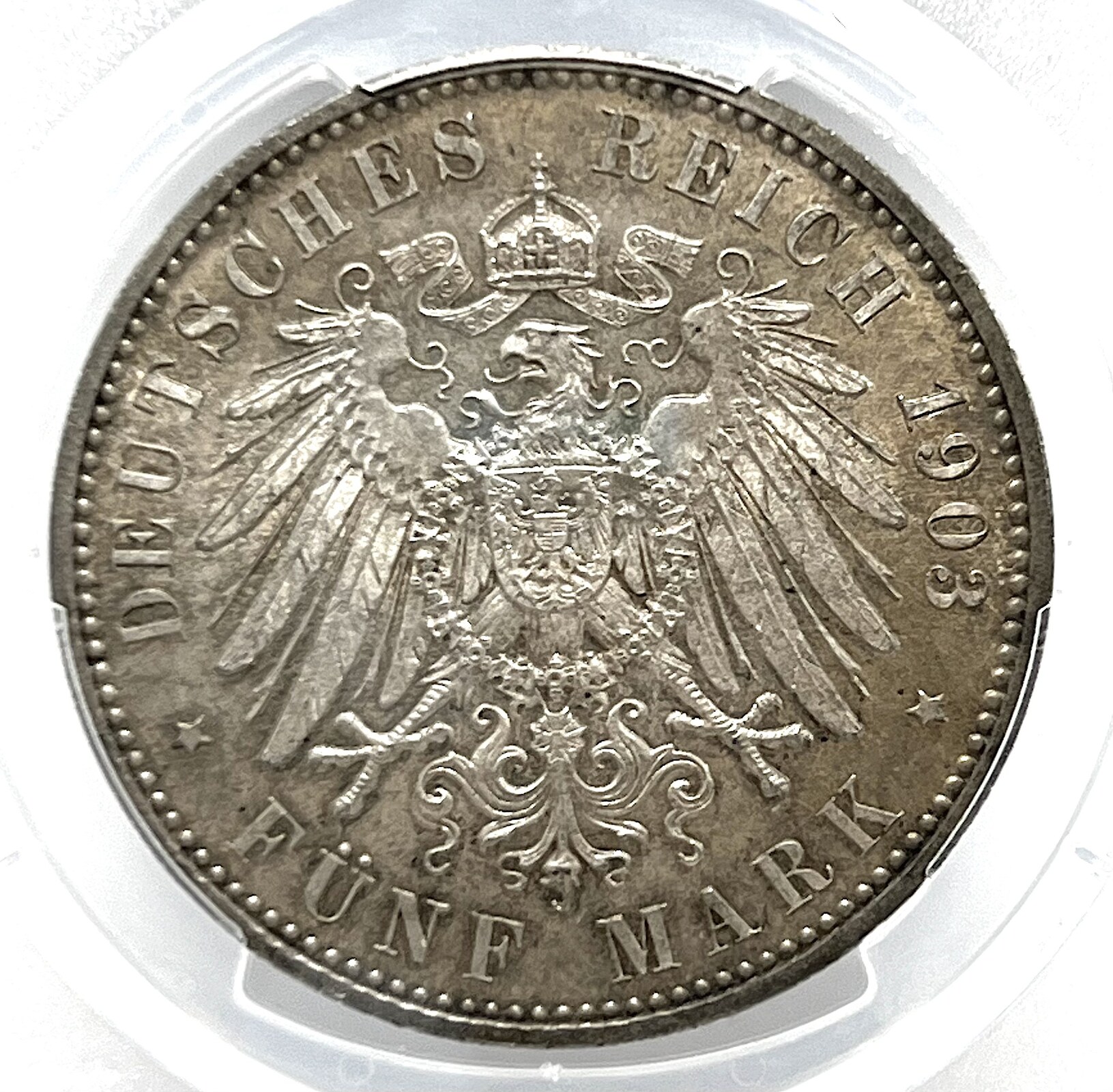 Germany German State Saxony 1903 5 Mark Coin PCGS MS 64 F.STG/STG Georg ...