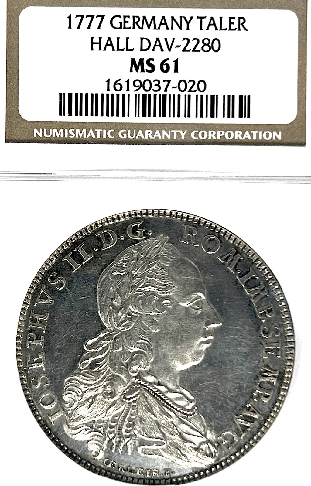 GERMANY 1777 E(N)K German States SCHWABISCH HALL 1777 Taler Coin Thaler ...