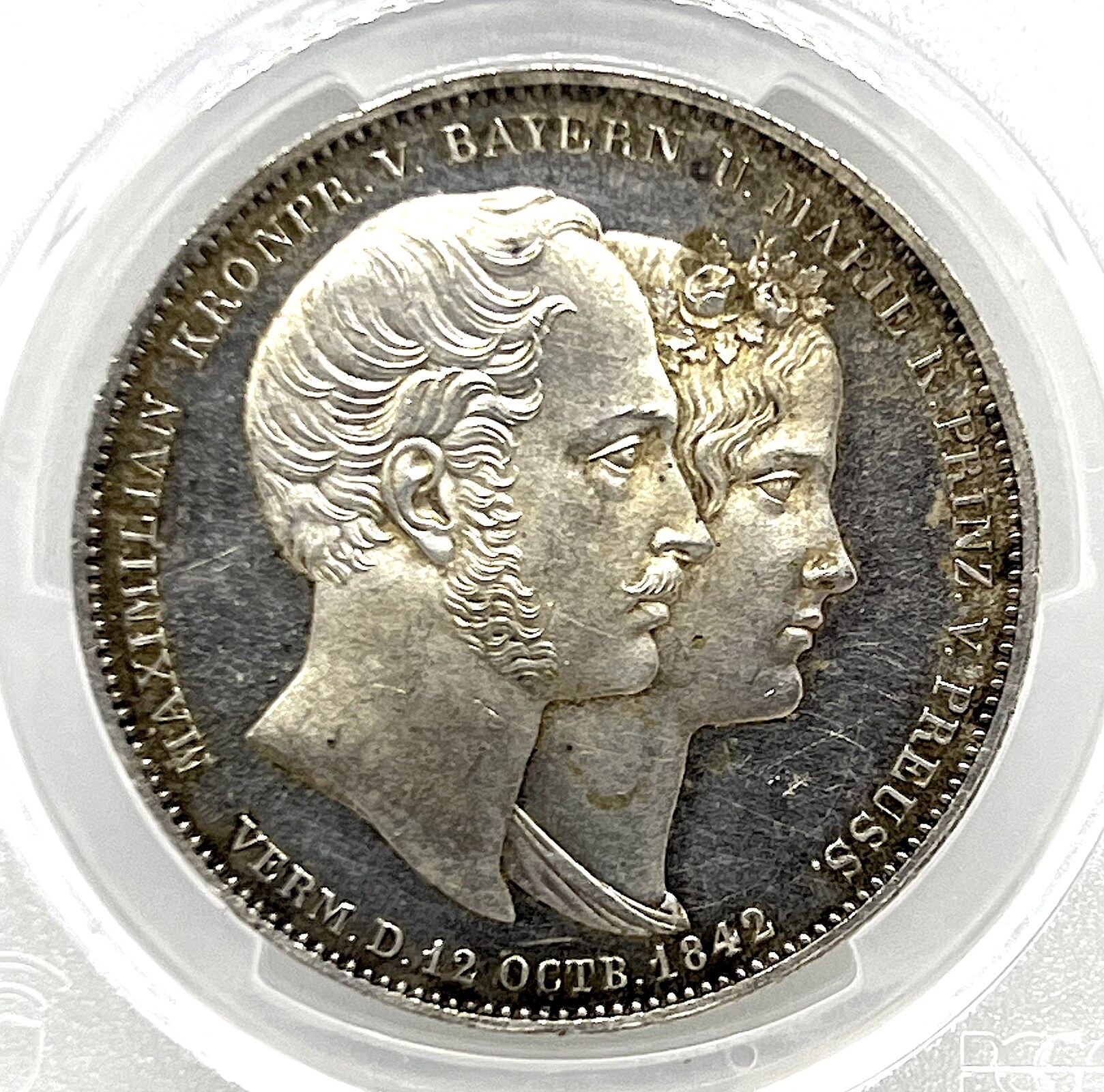 2 Thalers German States Bavaria 1842 2 Talers Coin Thaler PCGS MS 62 F ...