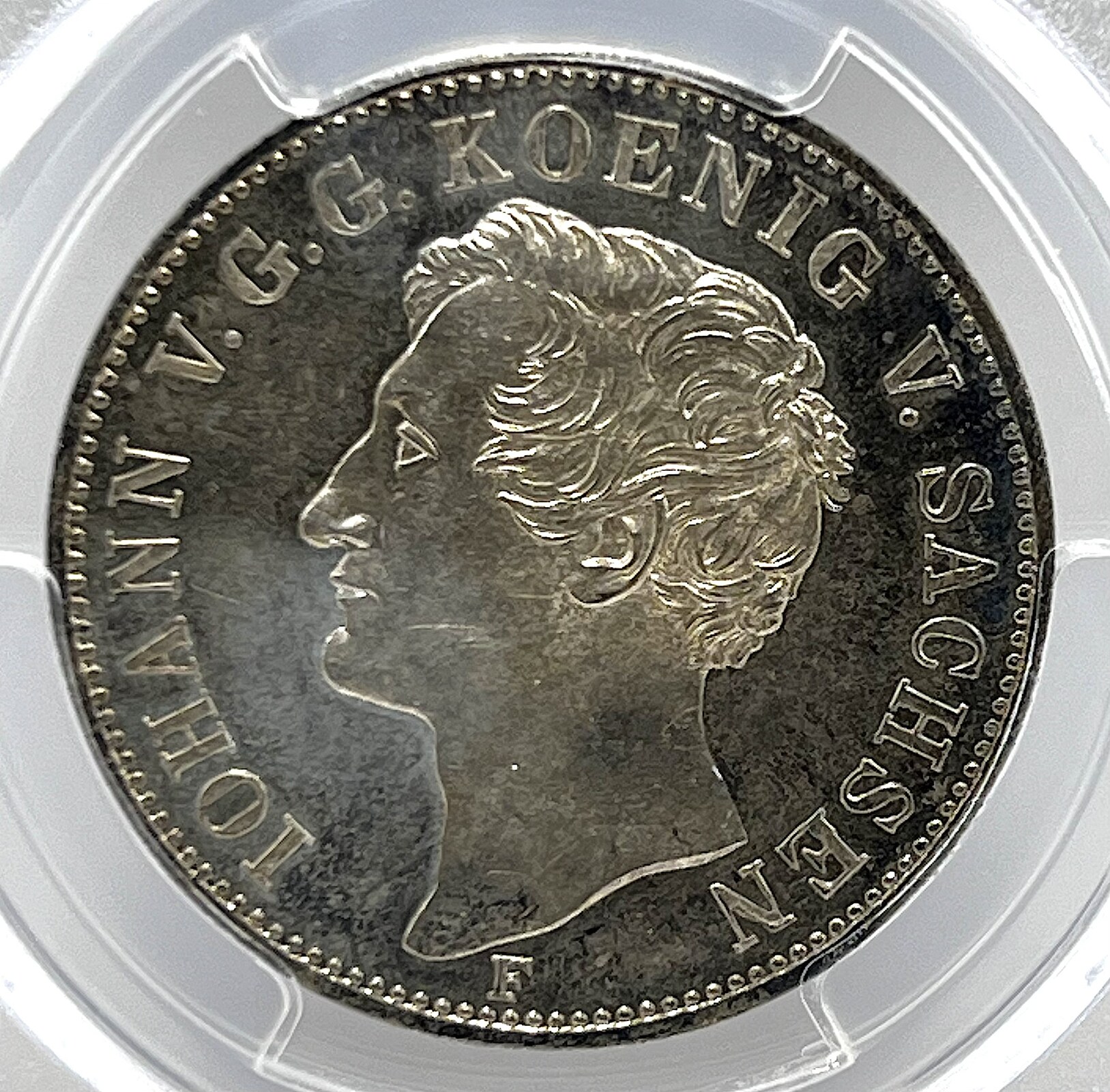 German State Saxony 1855F Taler Coin Thaler MINT VISIT PCGS MS64PL STG ...