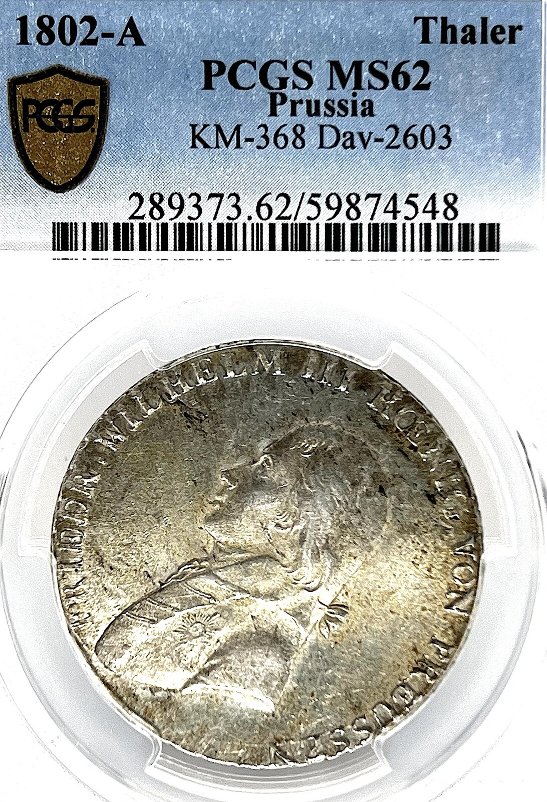 German States Prussia 1802 A Taler Coin Thaler PCGS MS 62 VZ/F.STG UNC ...