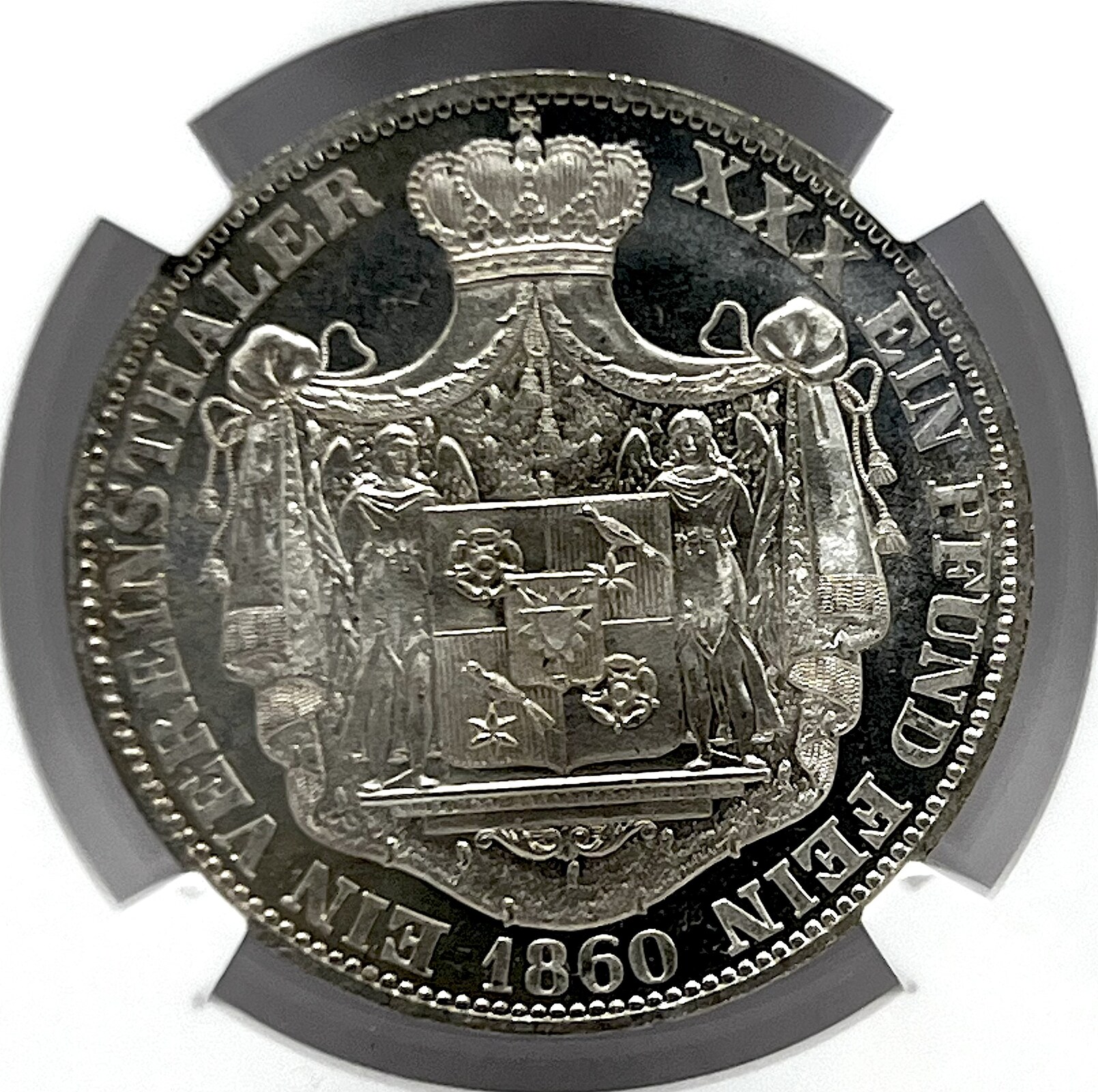 GERMANY 1860B German States Schaumburg-Lippe 1860 B Taler Coin Thaler ...