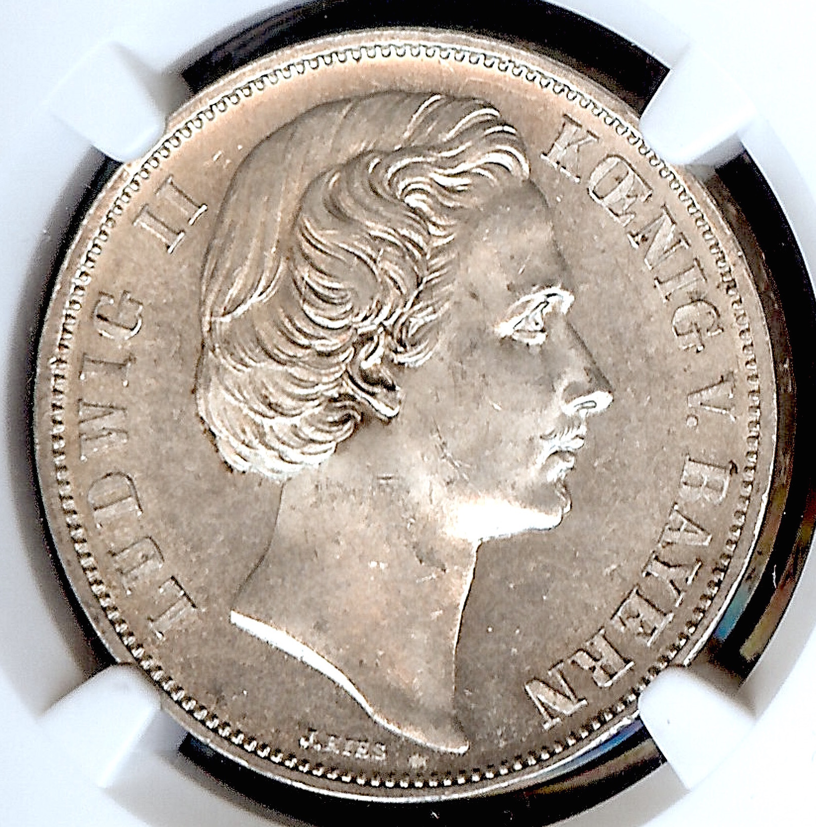 GERMANY German States Bavaria 1871 Taler Coin Thaler NGC MS 61 VZ/F.STG ...