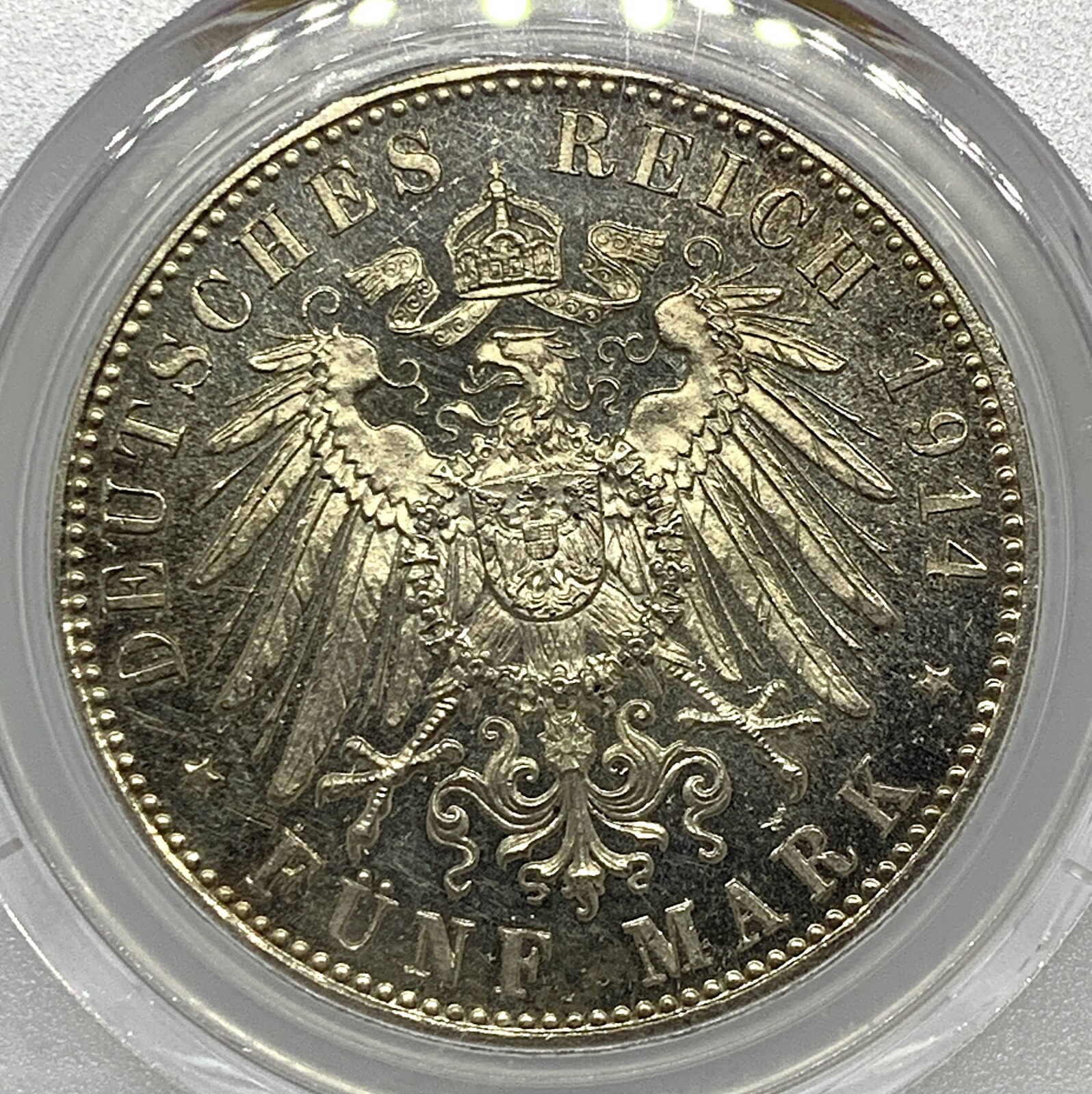 German States Bavaria 1914 5 Mark PCGS PR 64 CAMEO PROOF PP PR64CAM ...