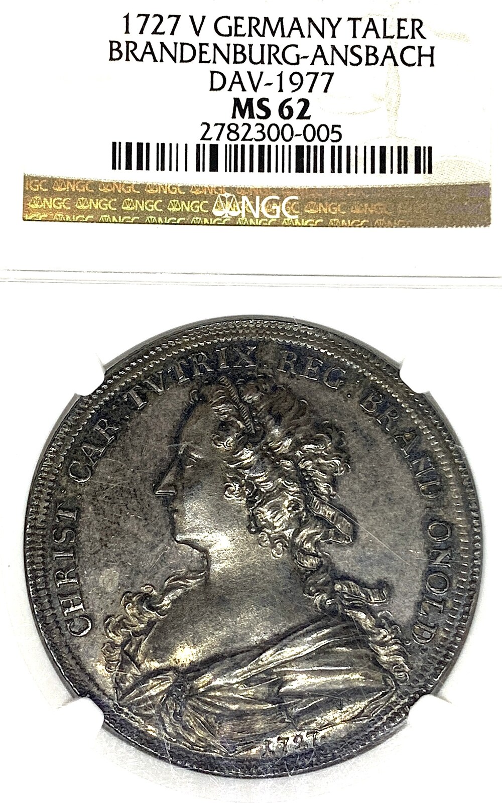 GERMANY 1727 V German States Brandenburg-Ansbach 1727 Taler Coin Thaler ...