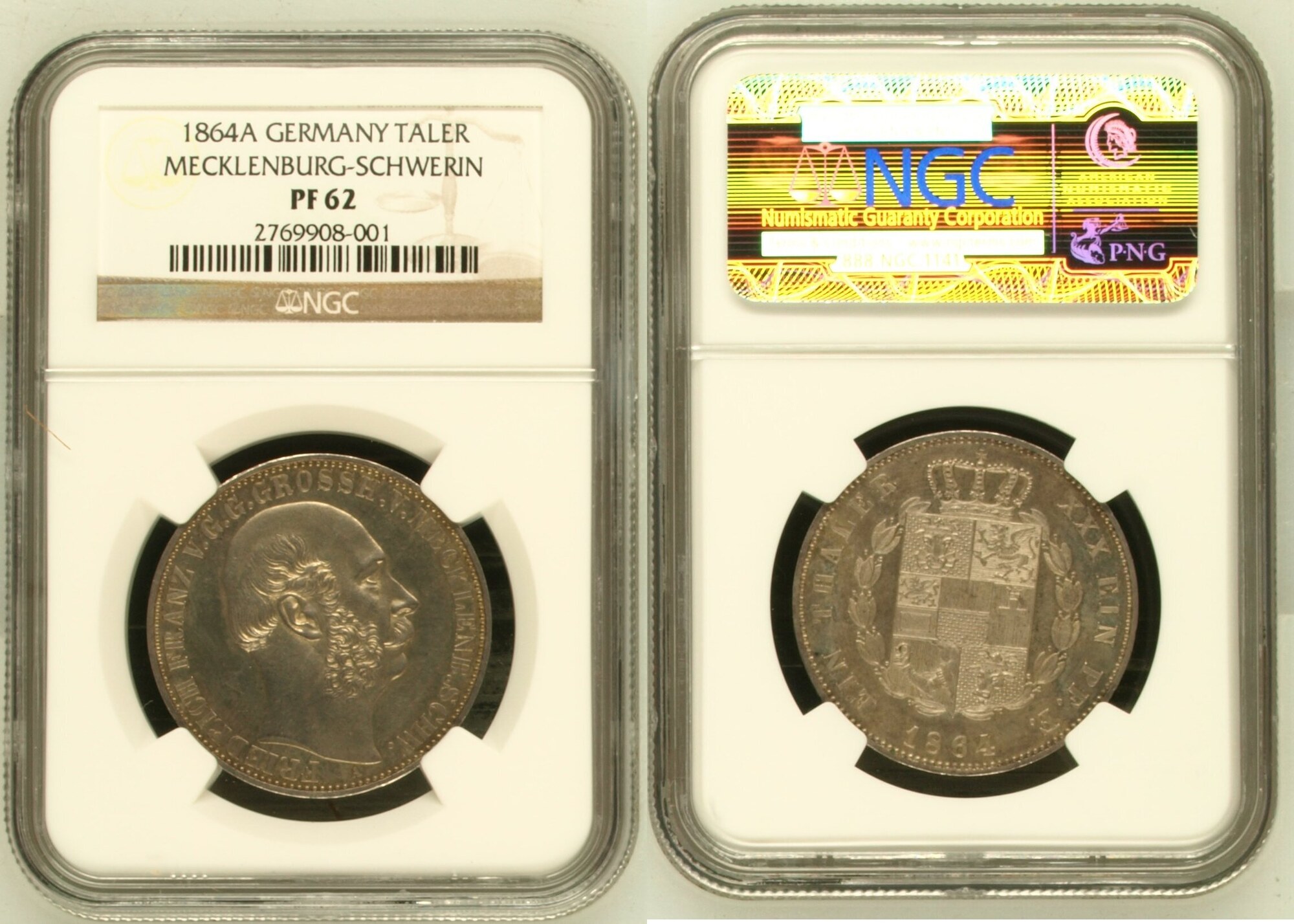 GERMANY 1864A German States Mecklenburg-Schwerin 1864 Taler Coin Thaler ...