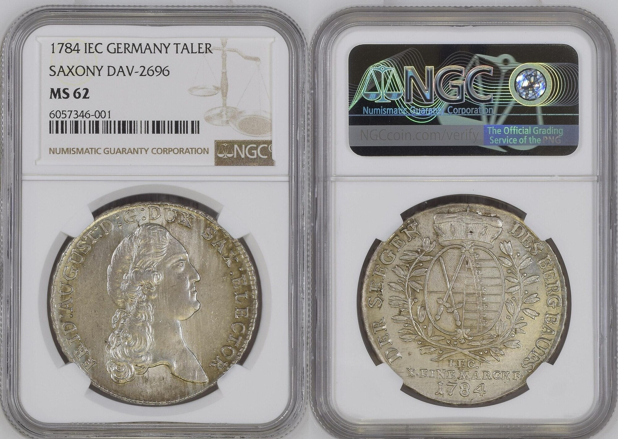 GERMANY 1784 IEC German States Saxony 1784IEC Mining Taler Coin Thaler ...