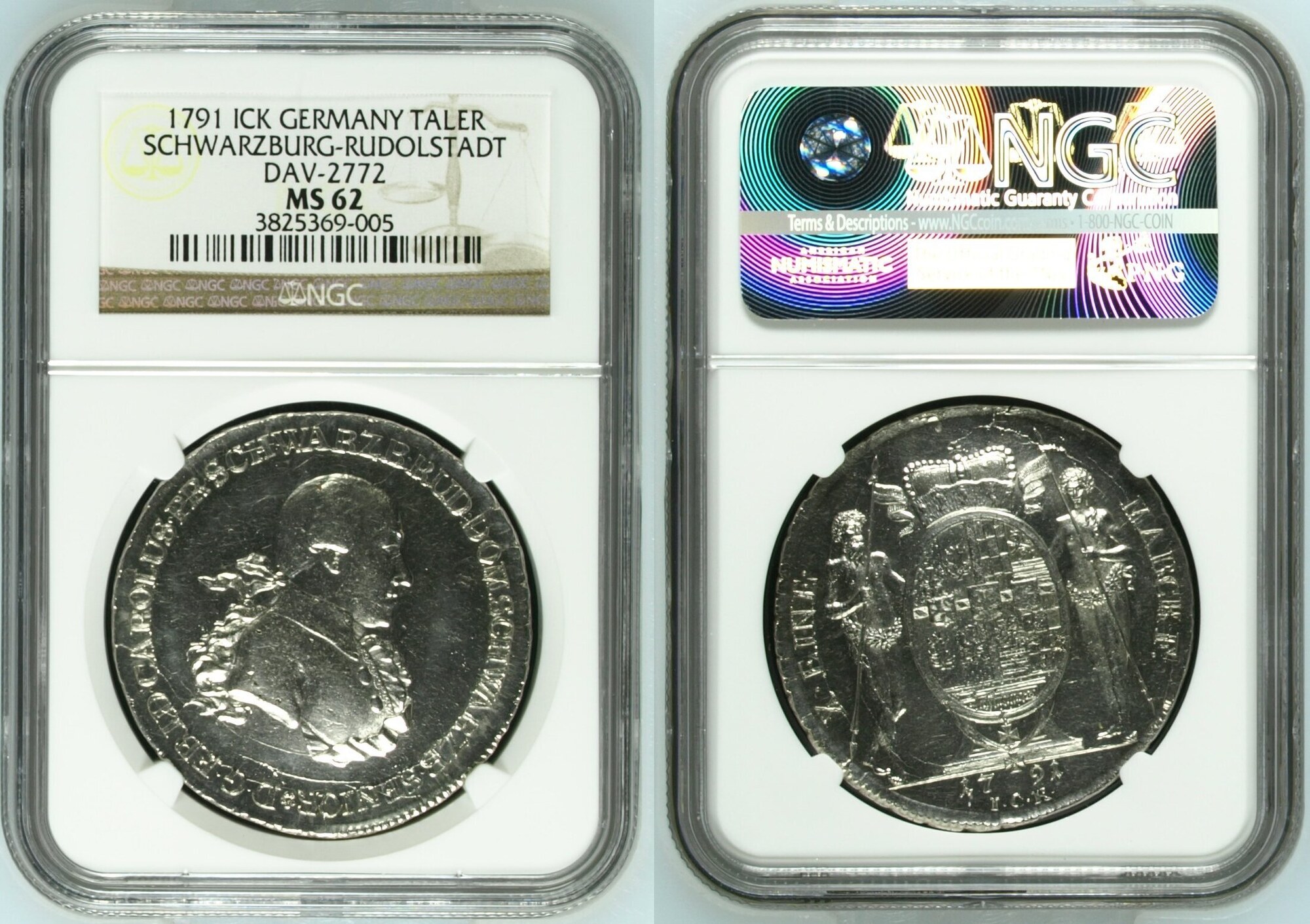 GERMANY 1791 ICK German States Schwarzburg-Rudolstadt 1791 Taler Coin ...