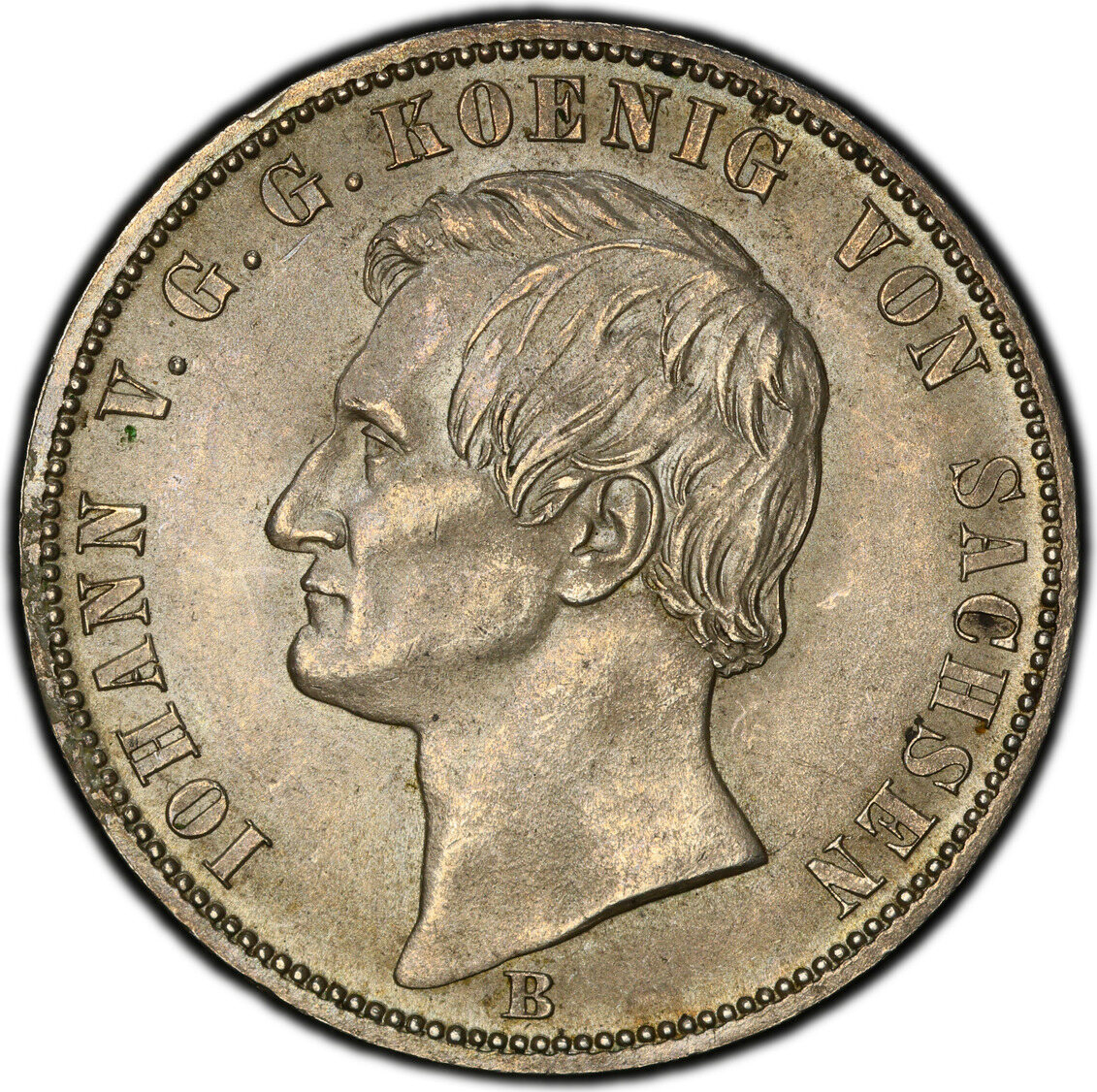 German States Saxony 1871 B Taler Coin Thaler PCGS MS 63 VZ/F.STG UNC ...