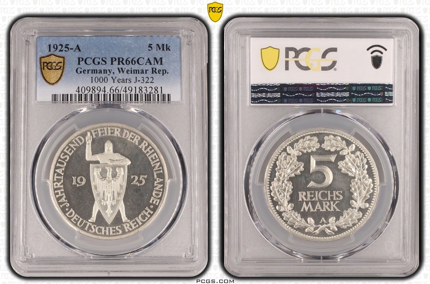Germany, Weimar Rep. 5 Mark Weimar Republic, 1925 A, 5 Reichsmarks ...