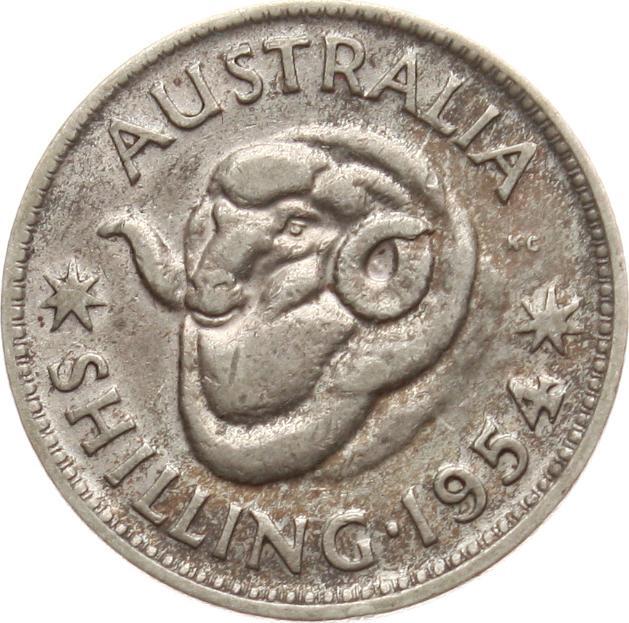 Australien 1 Shilling 1954 Elisabeth II. VF- | MA-Shops