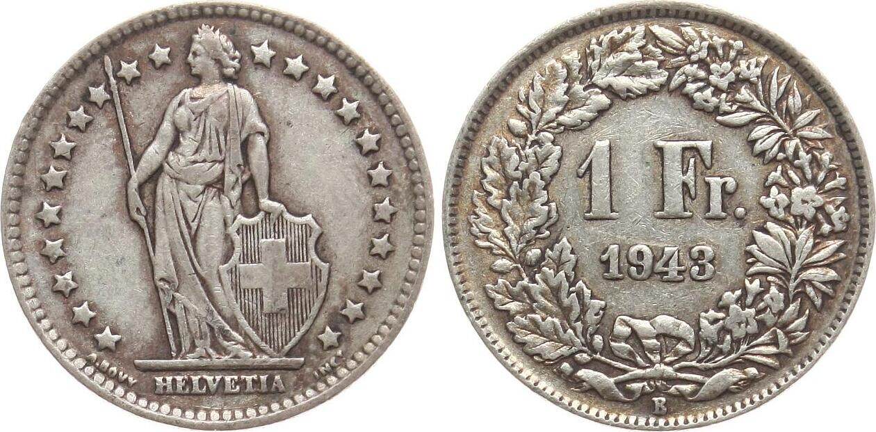 Schweiz 1 Franken 1943 VF | MA-Shops