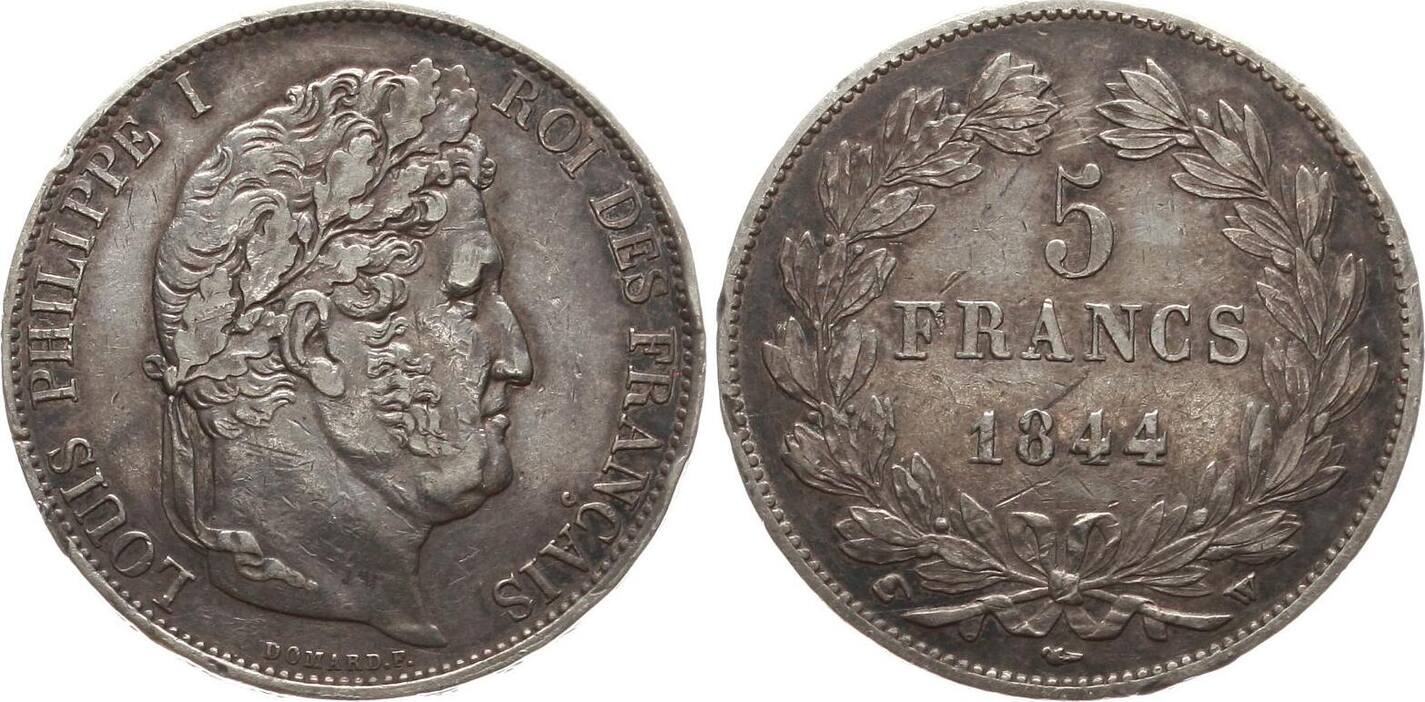 Frankreich 5 Franc 1844 W, Lille Louis Philippe I. VF | MA-Shops