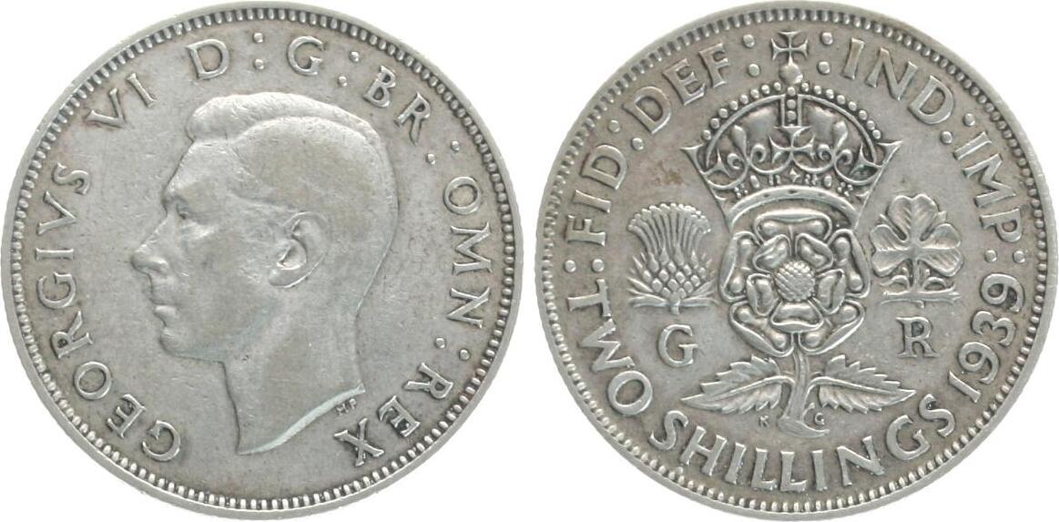 Großbritannien One Florin 1939 Georg VI. VF | MA-Shops