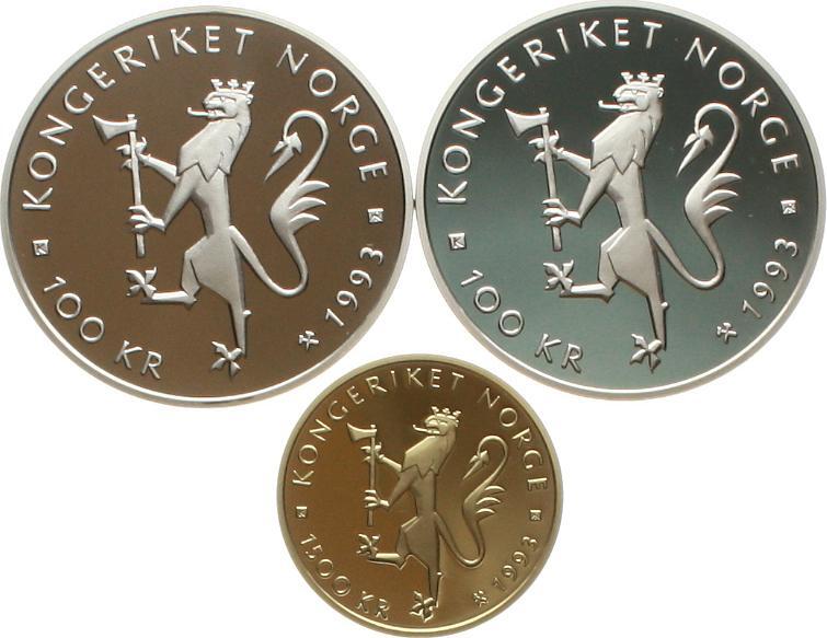 Norwegen 1500 Kroner 2 X 100 Kroner 1993 Harald V Proof MA Shops norwegen-1500-kroner-2-x-100-kroner-1993-harald-v-proof-ma-shops