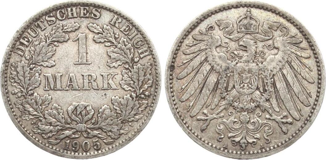Deutsches Kaiserreich 1 Mark 1905 A Wilhelm II. VF | MA-Shops
