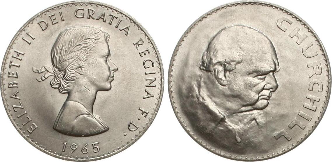 Großbritannien Crown 1965 Elisabeth II., Sir Winston Churchill UNC ...