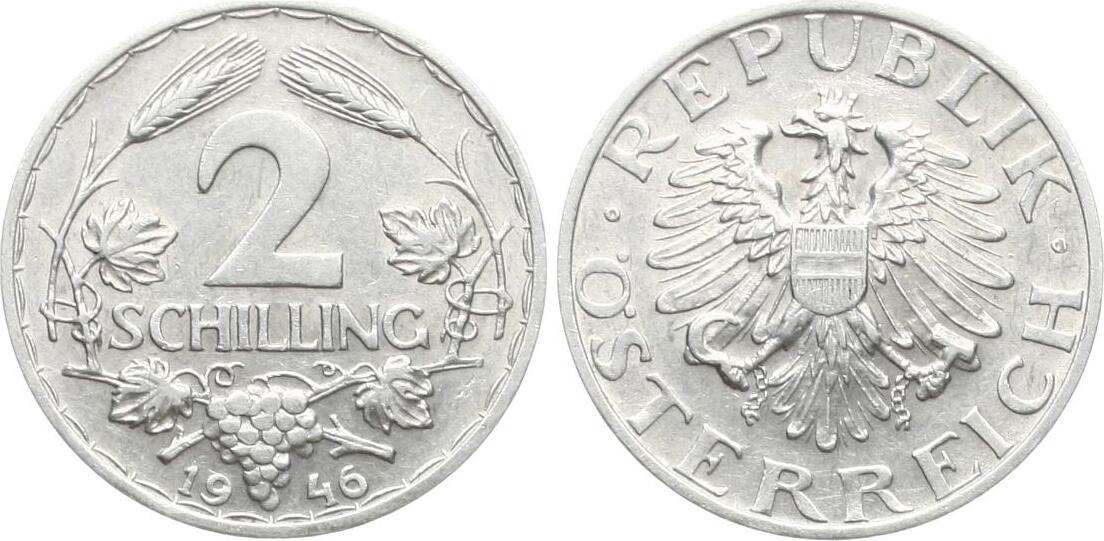 Österreich 2 Schilling 1946 2. Republik (ab 1945) fstgl | MA-Shops