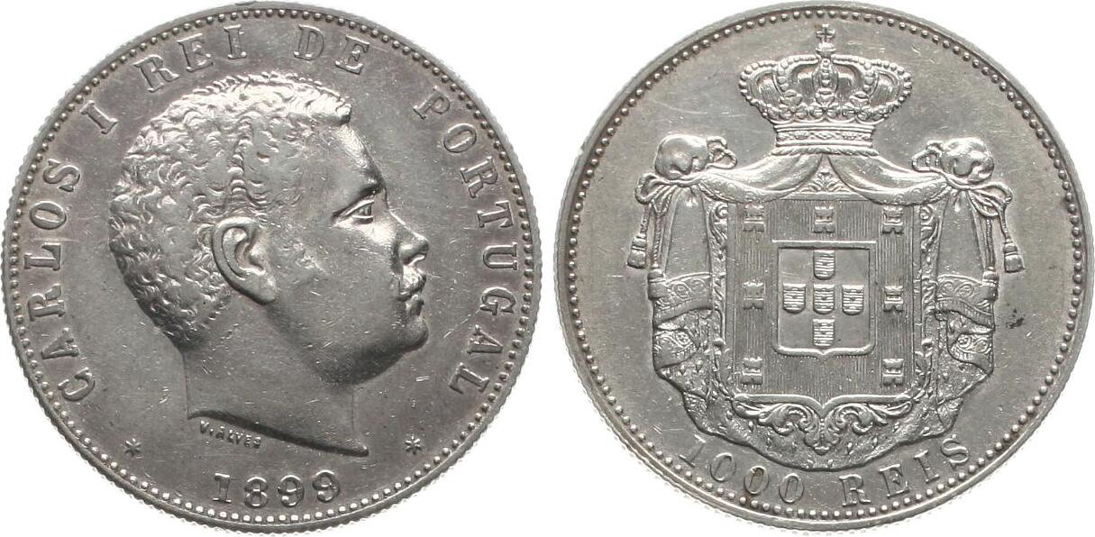 Portugal 1000 Reis 1899 Carlos I. fvz | MA-Shops