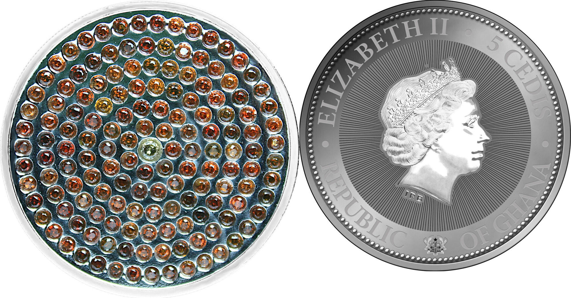 Ghana 5 Cedis 1 OZ Tipsy Diamonds - Cognac & Champagner 2021 AF | MA-Shops