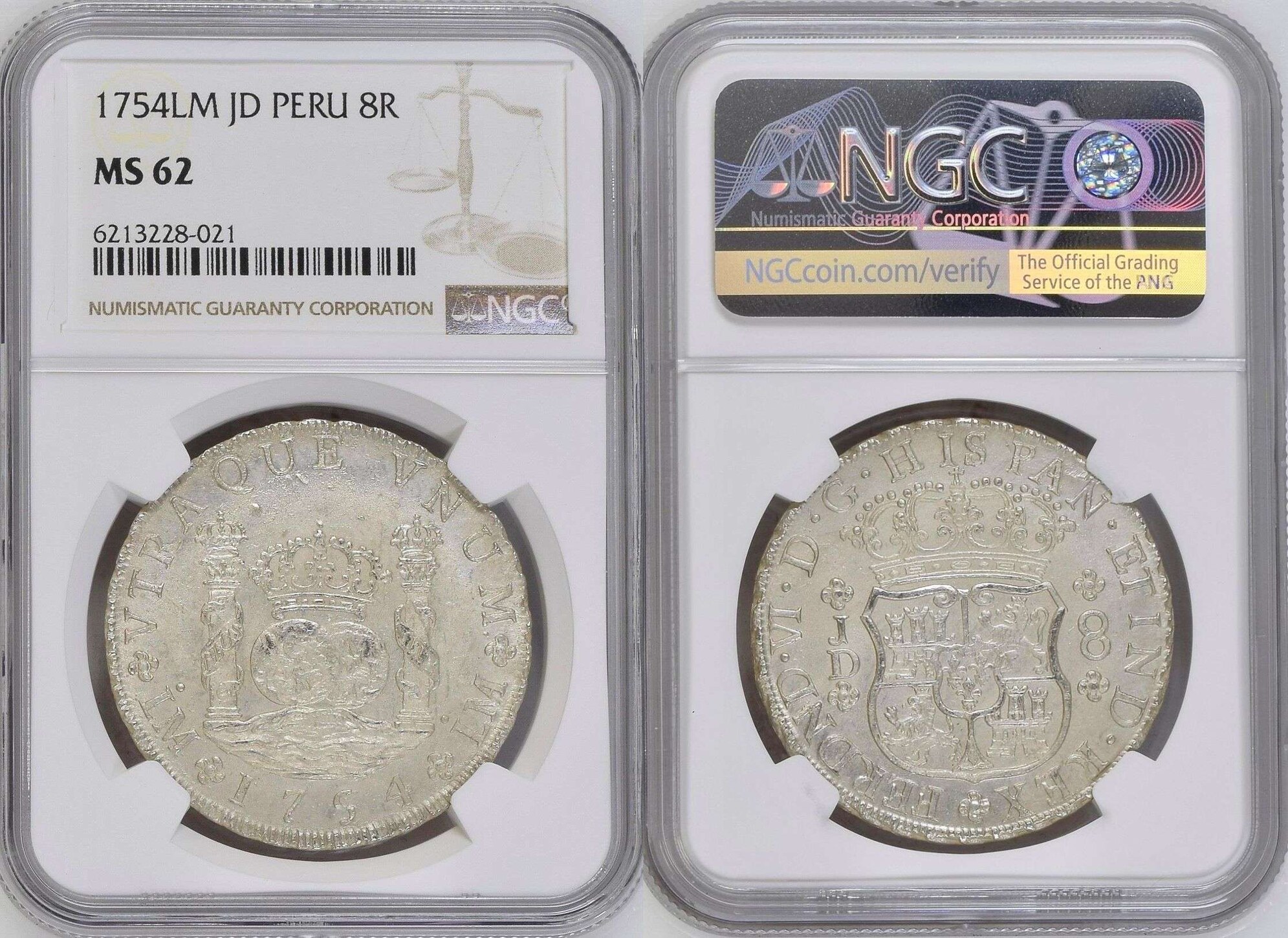 1754-LM JD 8 R Calico-310 Peru MS62 NGC | MA-Shops