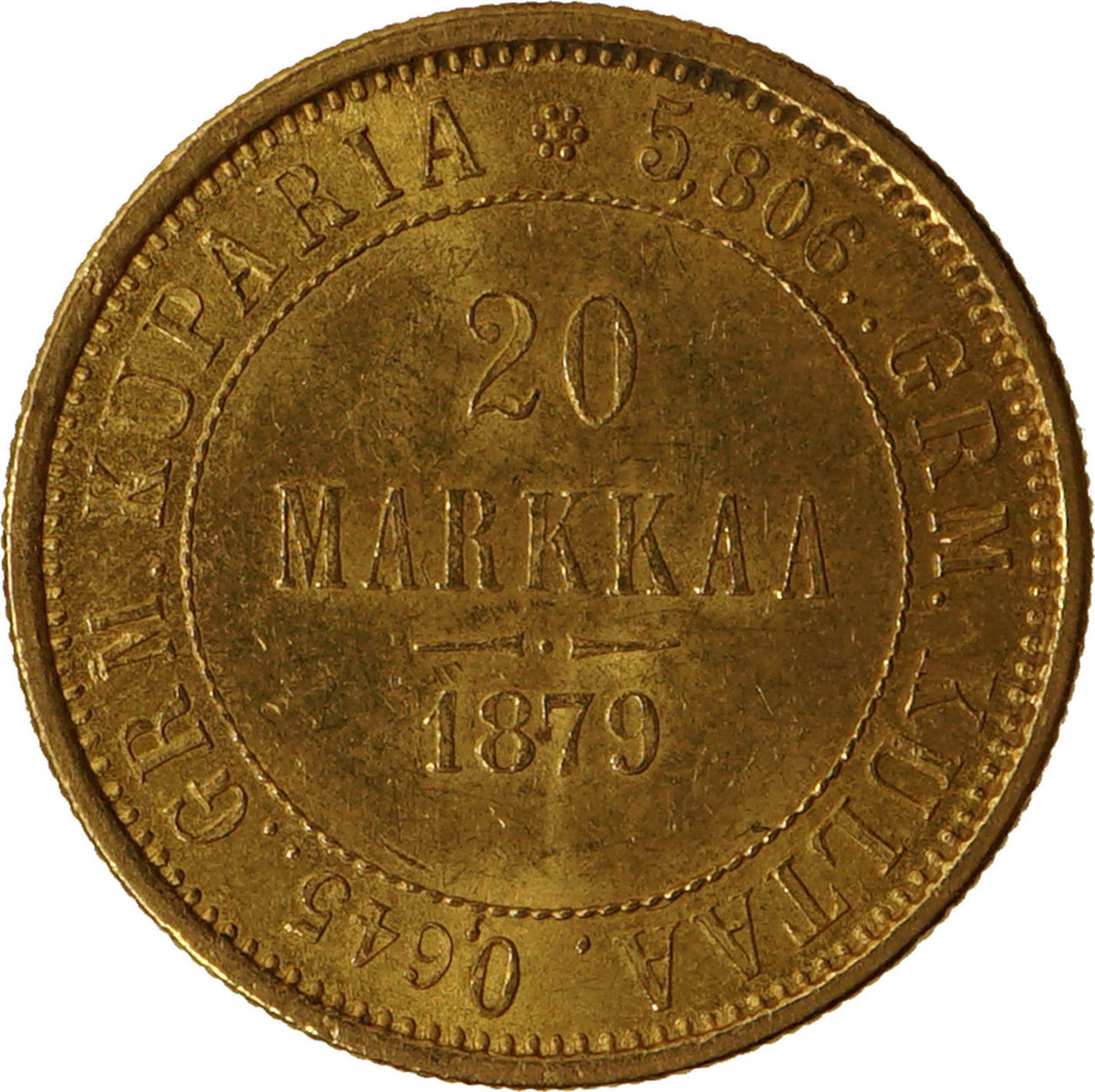 RUSSIA-Finland 20 Markkaa 1879 S UNC Condition RRR Bitkin#612 | MA-Shops