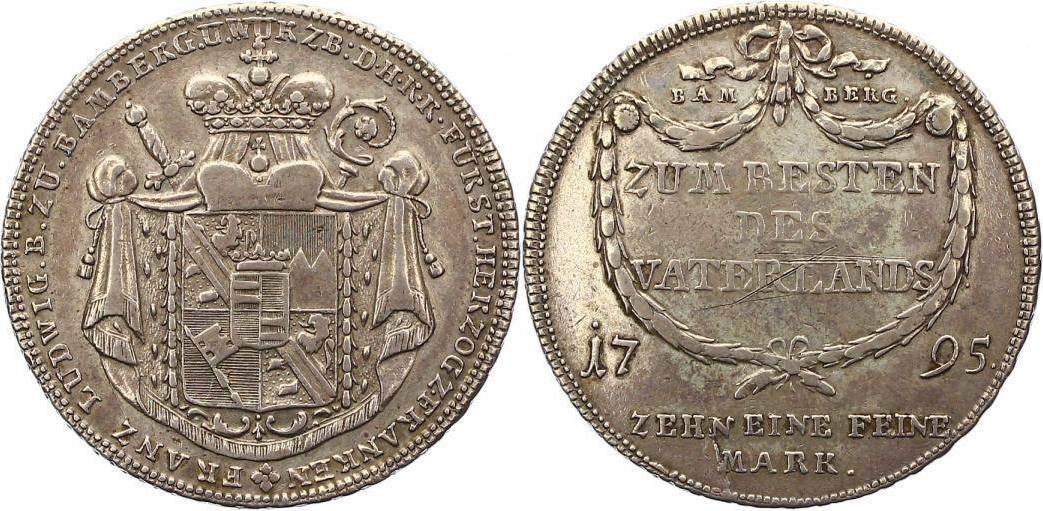 Germany Bamberg 1 Taler Thaler GERMAN STATES Bamberg 1 taler 1795 VF KM ...