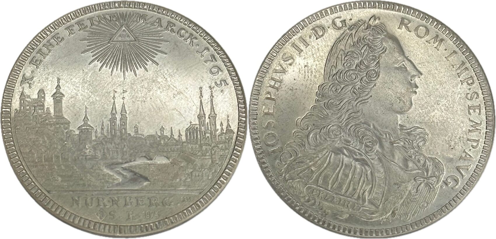 Germany Nürnberg 1 Taler 1765 Stadtansicht Restrike 1974 Proof Very ...