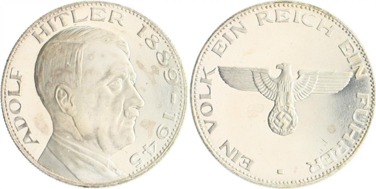 Personen Weißmetallmedaille o.J. Adolf Hitler 1889-1945 Proof | MA-Shops