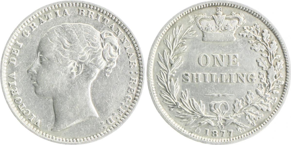 Großbritannien 1 Shilling 1877 Victoria 1837-1901 VF | MA-Shops