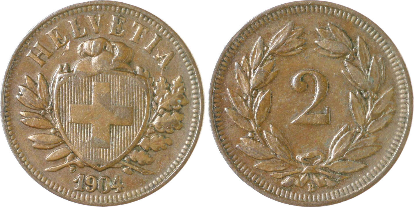 Schweiz 2 Rappen 1904 B VF | MA-Shops
