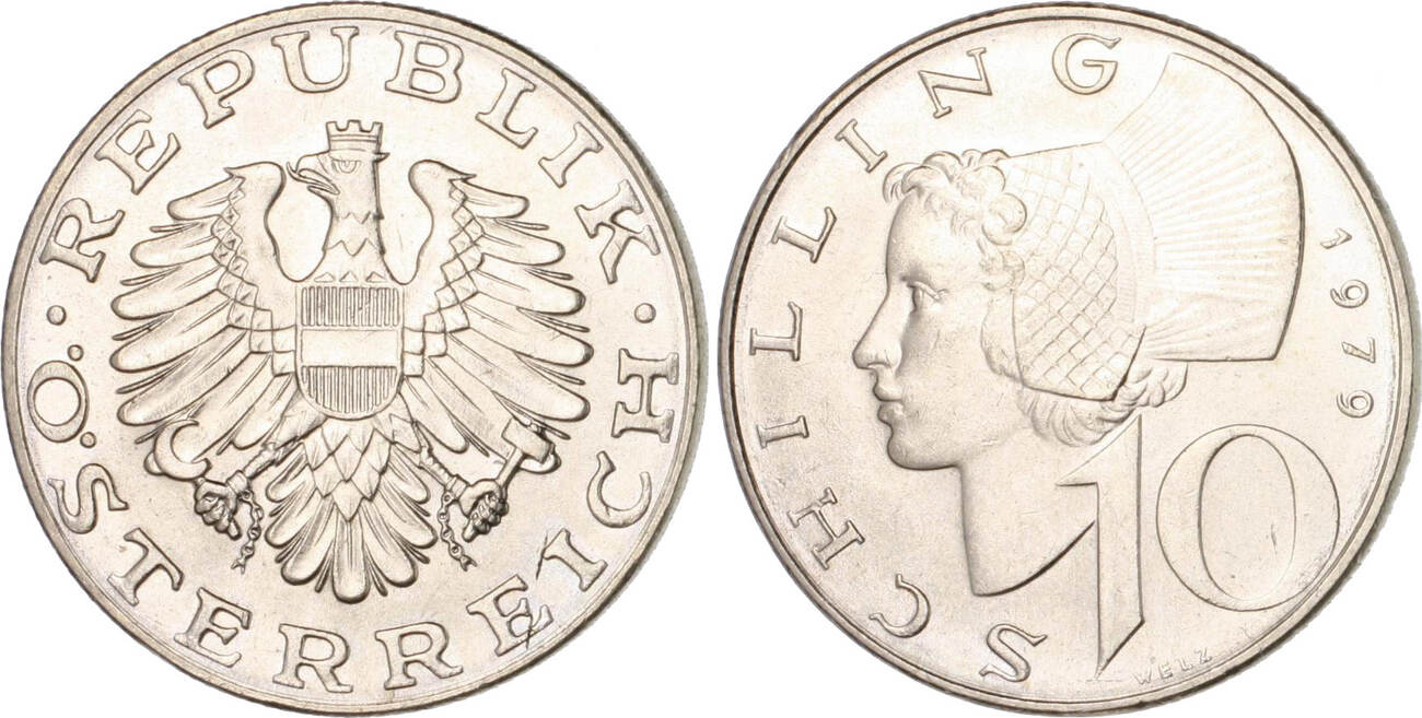 Österreich 10 Schilling 1979 Zweite Republik nach 1945 UNC- | MA-Shops