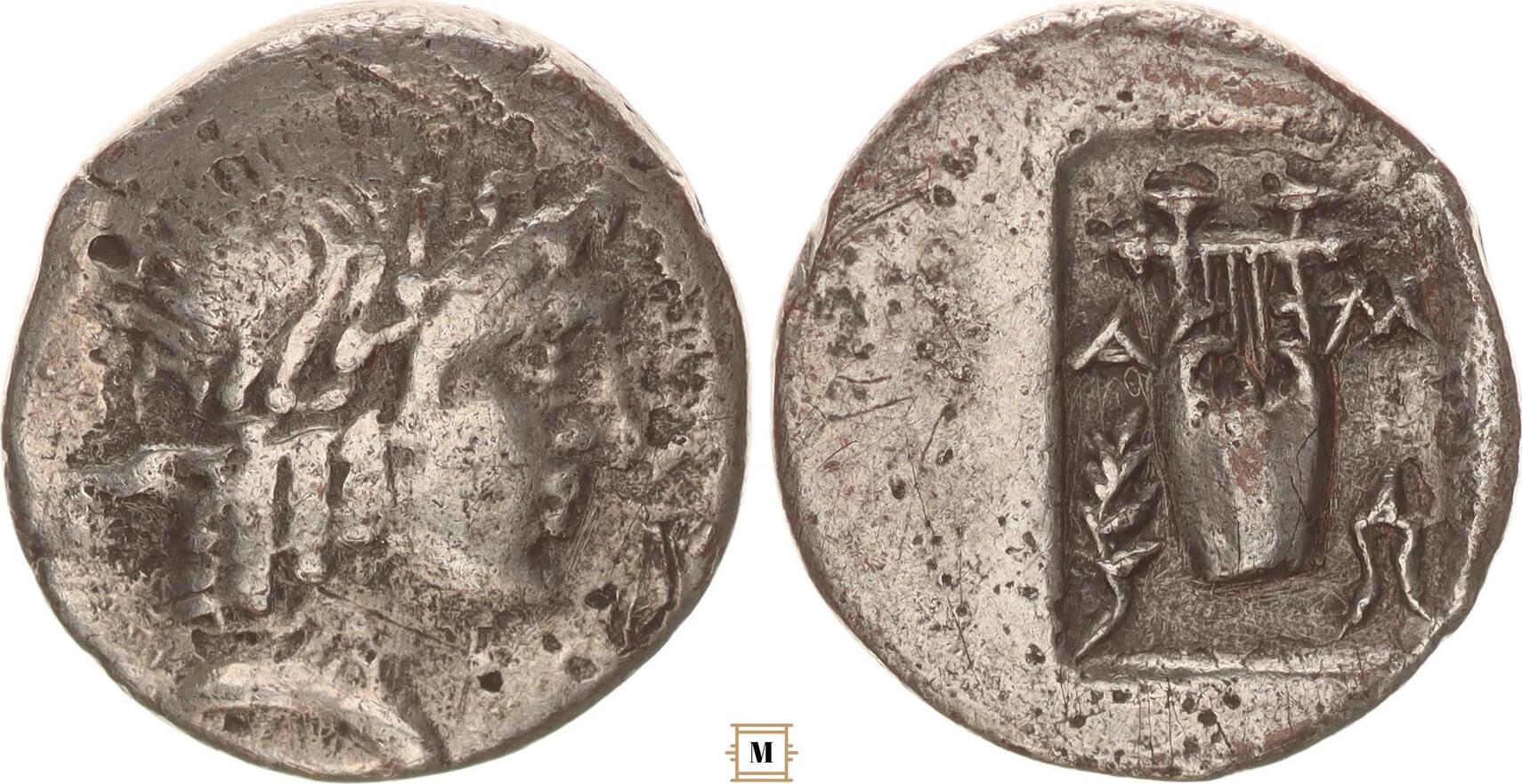 Greek hemidrachm after 18 BC Lykian League, Masikytes, Head of Apollo ...
