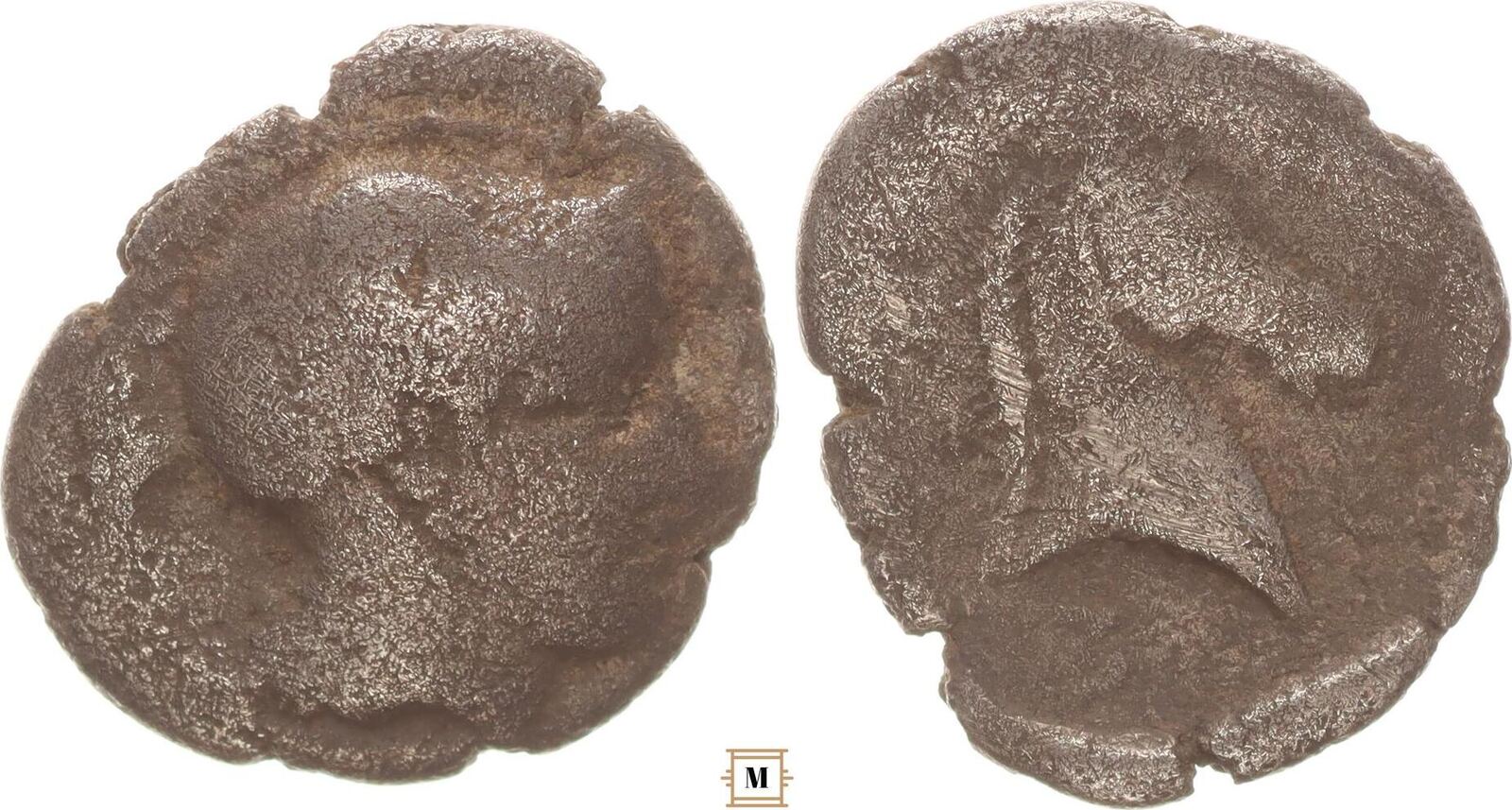 Greek hemidrachm 5th cent. BC Thessaly, Pharsalos, Head of Athena ...