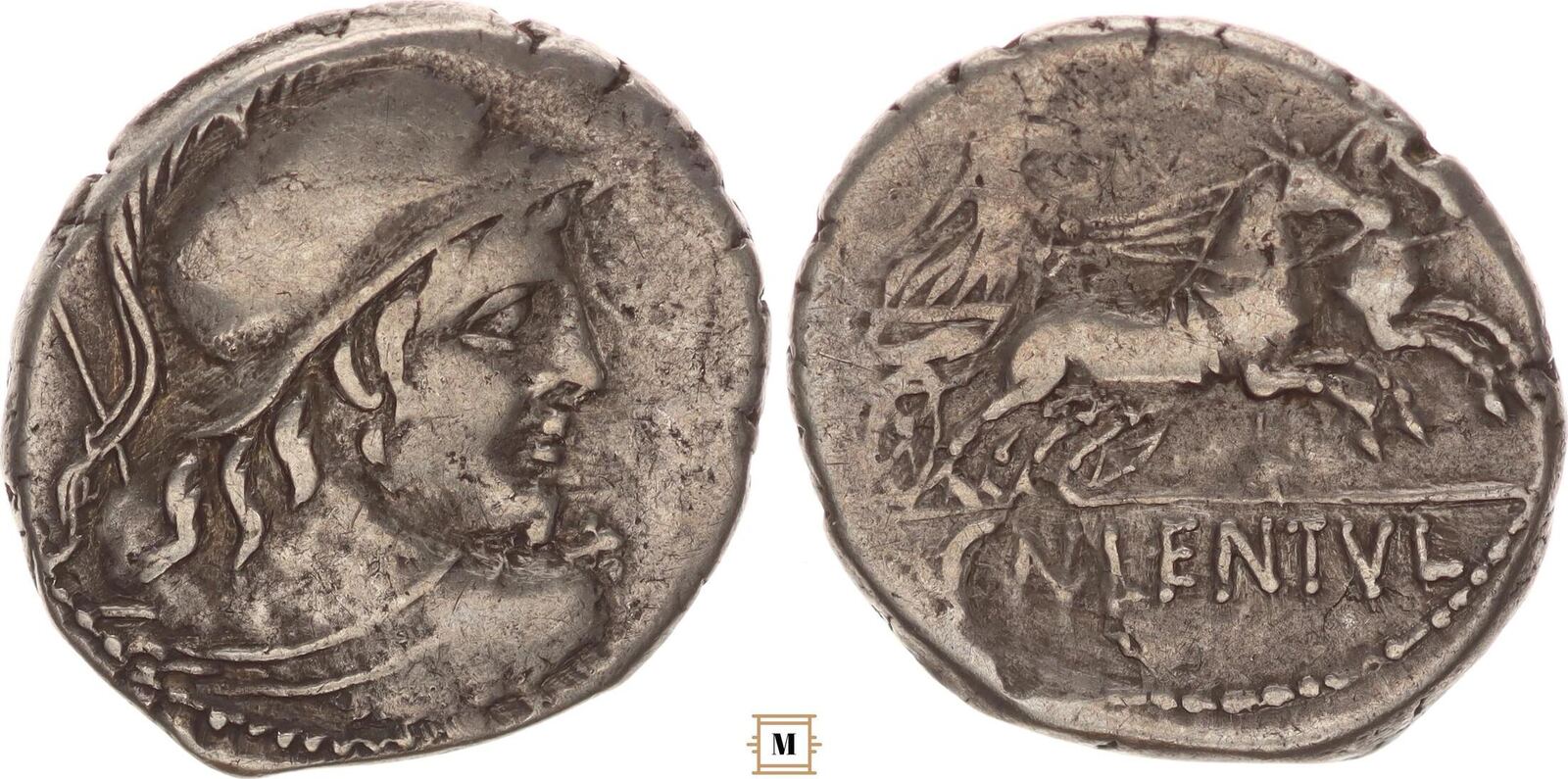 Roman Republic AR denarius 88 BC Cn. Cornelius Lentulus Clodianus, Bust ...