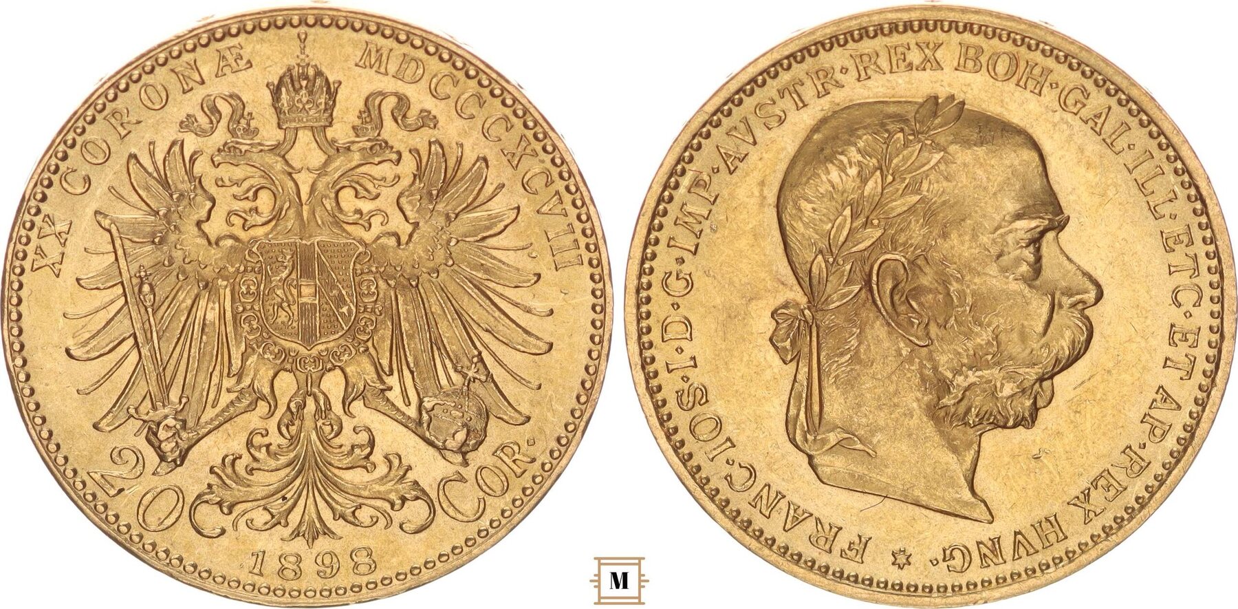 Austria 20 kronen 1898 Franz Joseph AU | MA-Shops