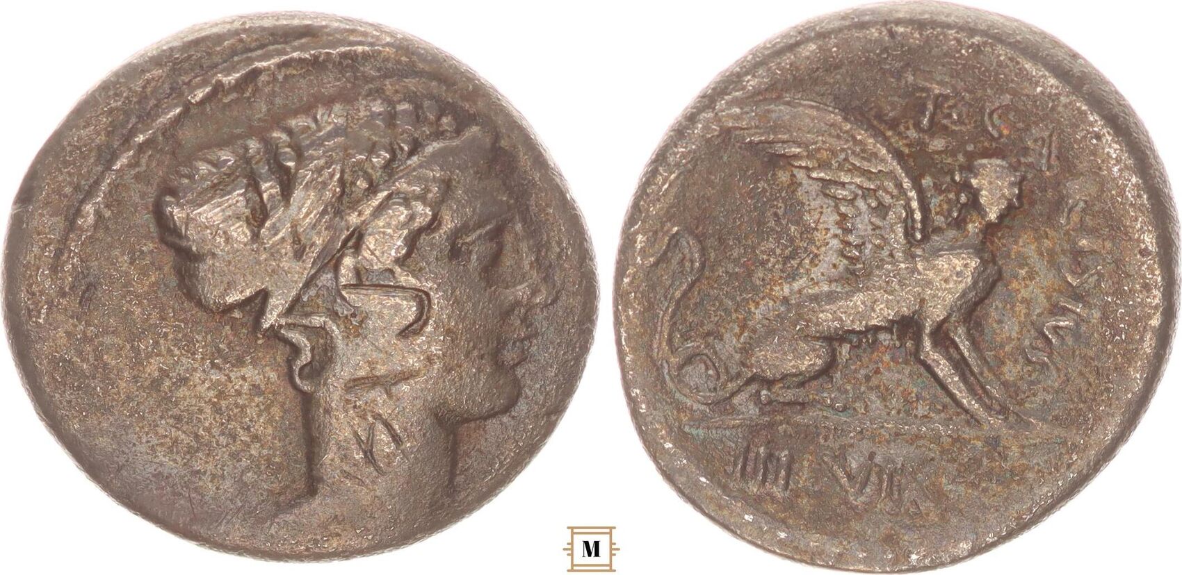 Roman Republic AR denarius 46 BC T. Carisius Imperatorial Moneyer ...